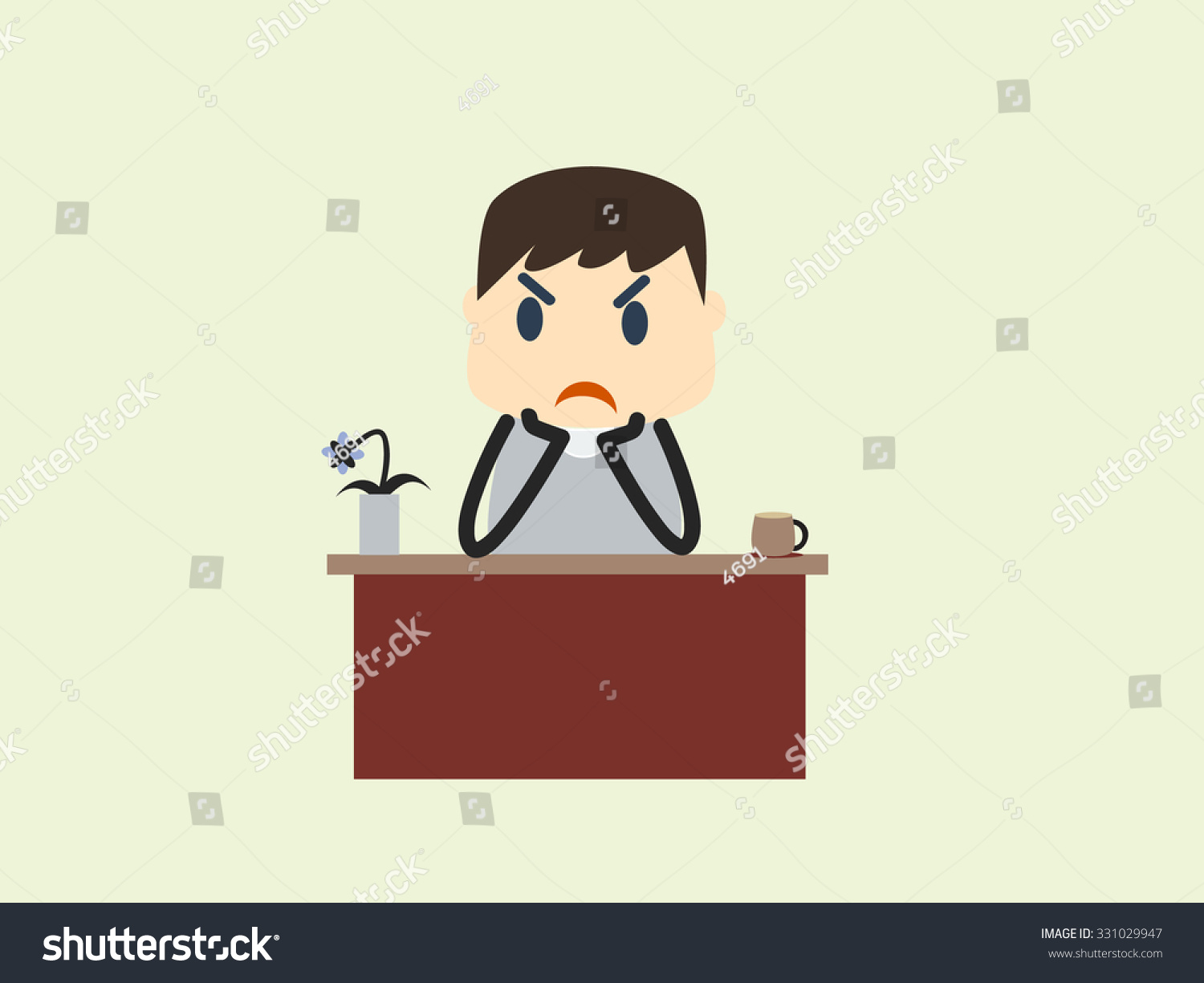 Boring Man Vector Cartoon 스톡 벡터(로열티 프리) 331029947 | Shutterstock