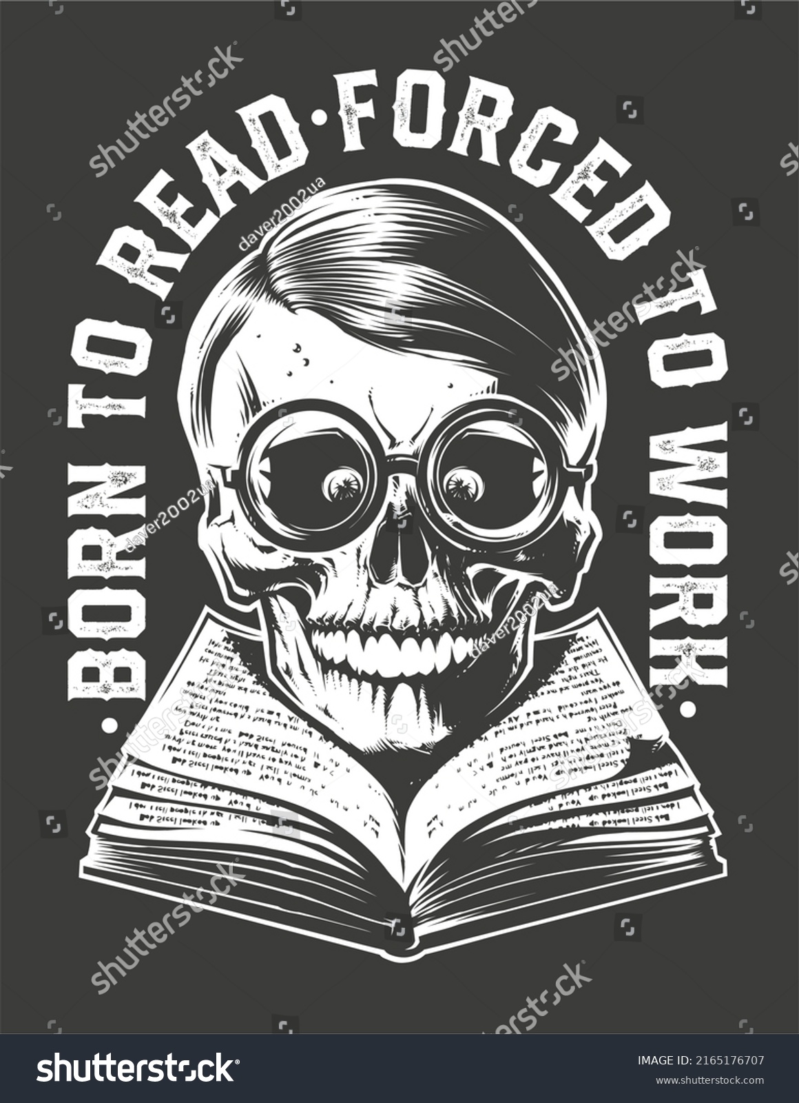 Born Read Vector Nerd Skull Stock Vector (Royalty Free) 2165176707 ...