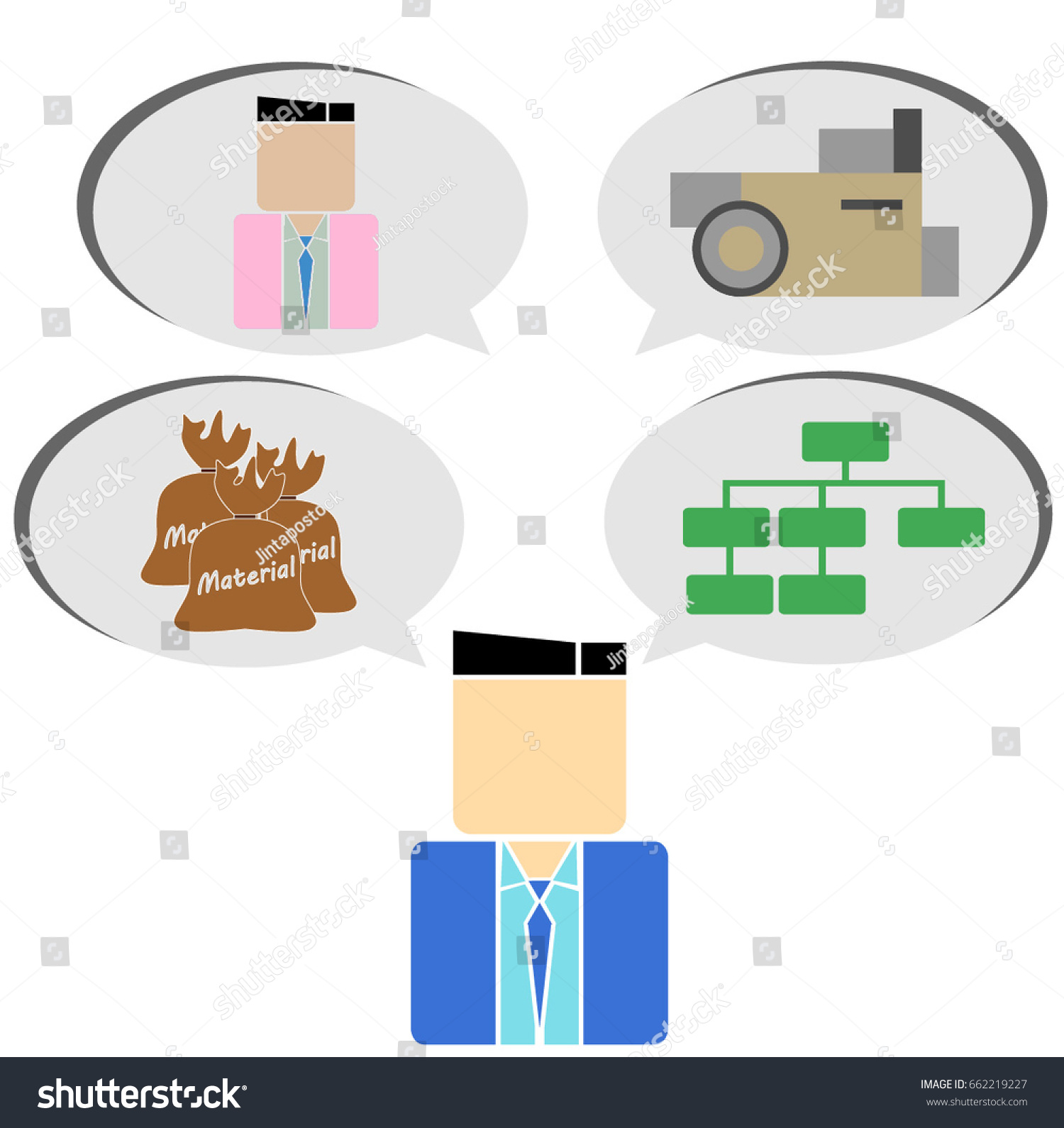 Boss Thinks About 4m Concept Man Stock Vector (Royalty Free) 662219227 ...