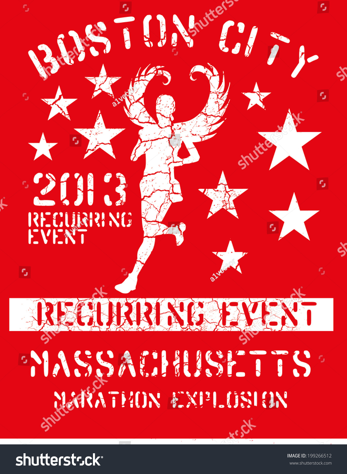Boston Marathon Vector Art Stock Vector (Royalty Free) 199266512 ...