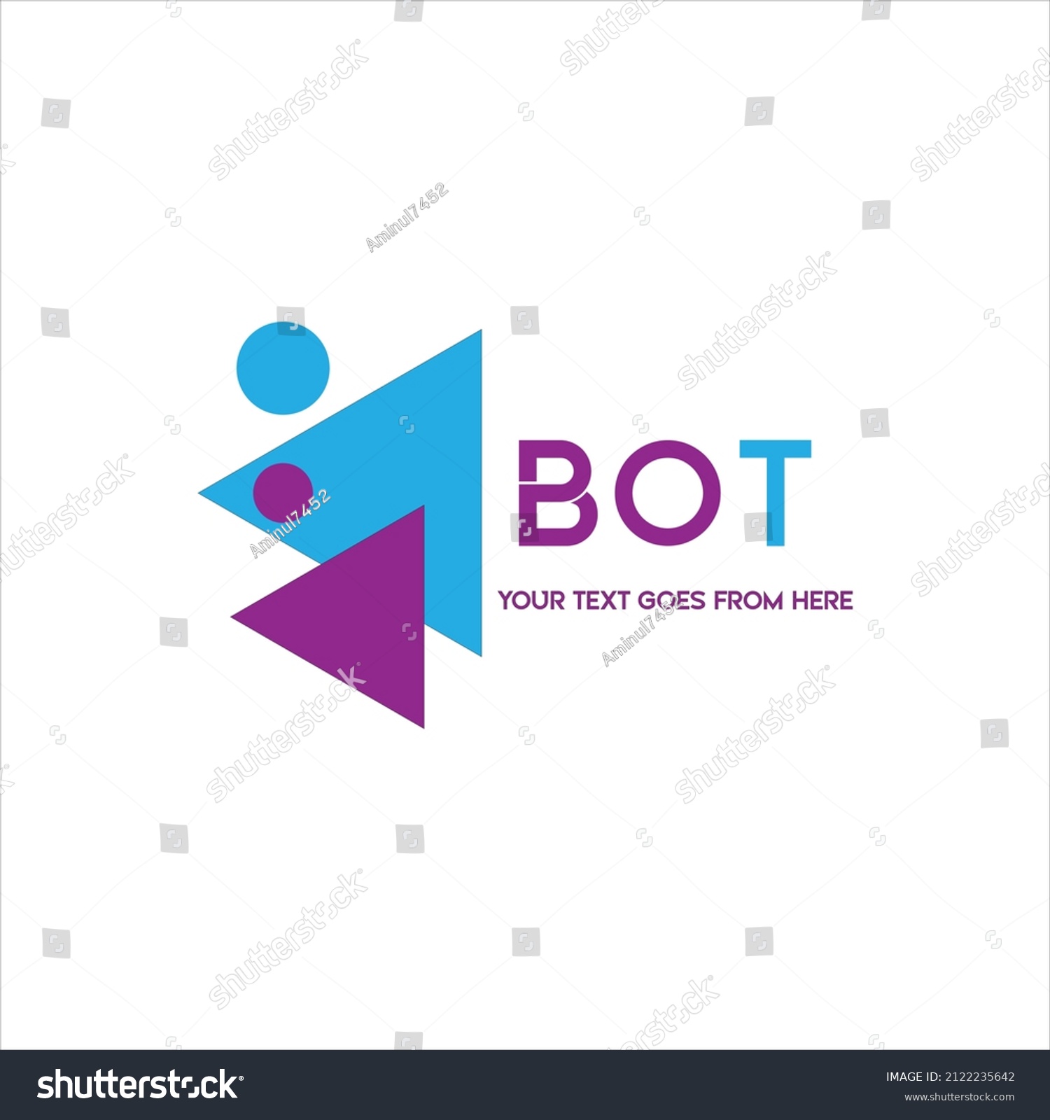 Bot Letter Logo Creative Design Bot Stock Vector (Royalty Free ...