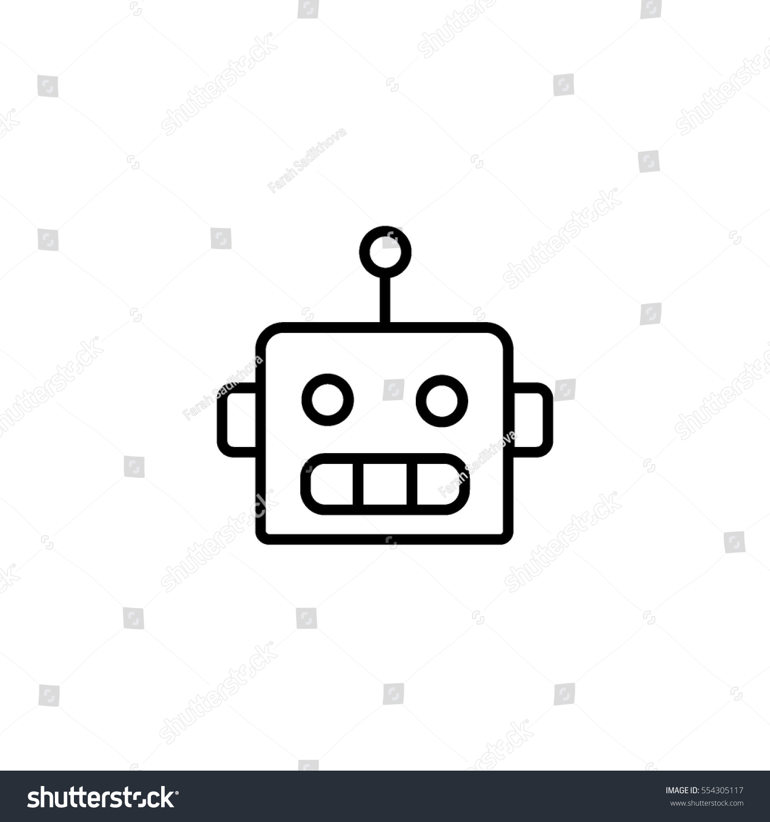 Icono de línea de bots, robot: vector de stock (libre de regalías ...