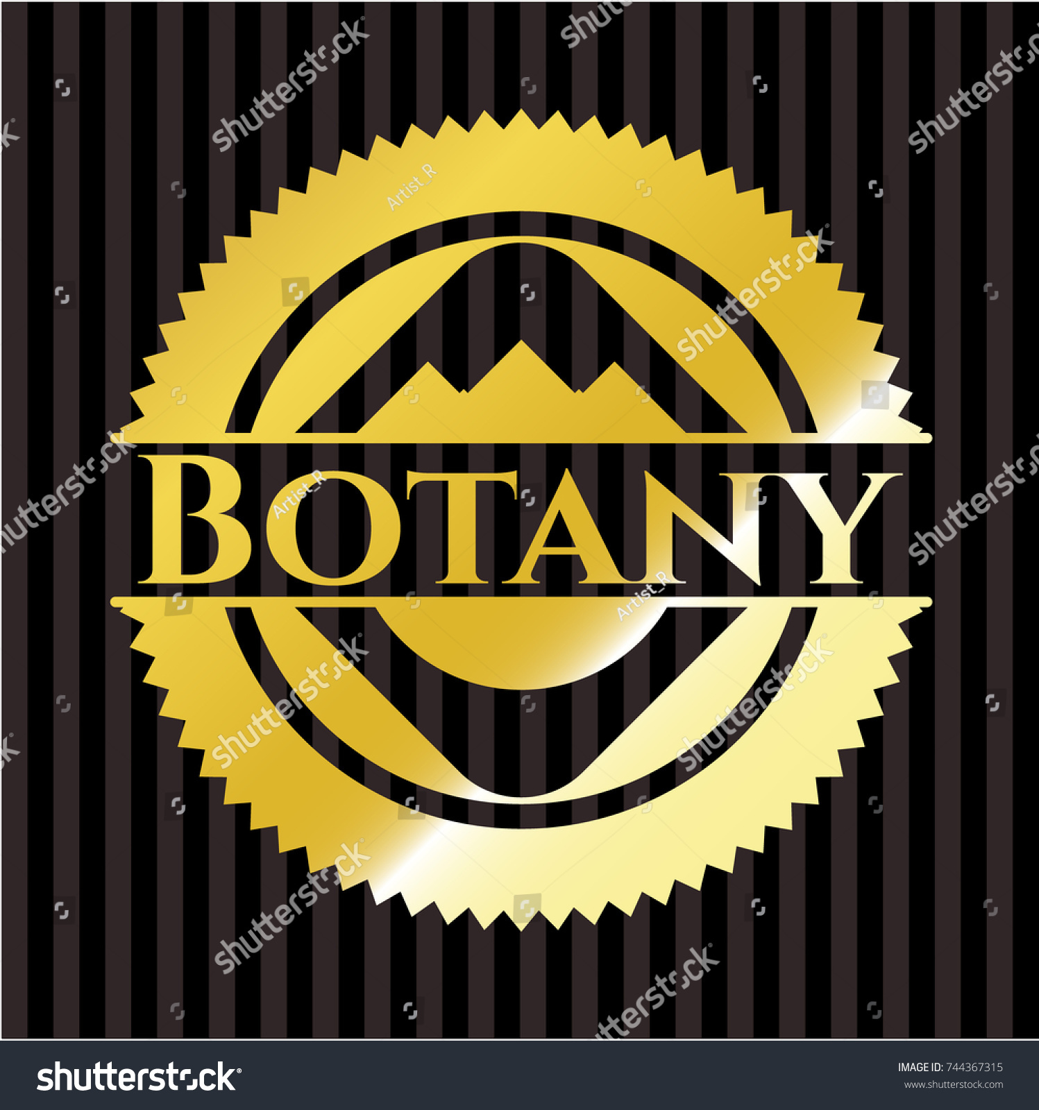 Botany Golden Emblem Stock Vector (Royalty Free) 744367315