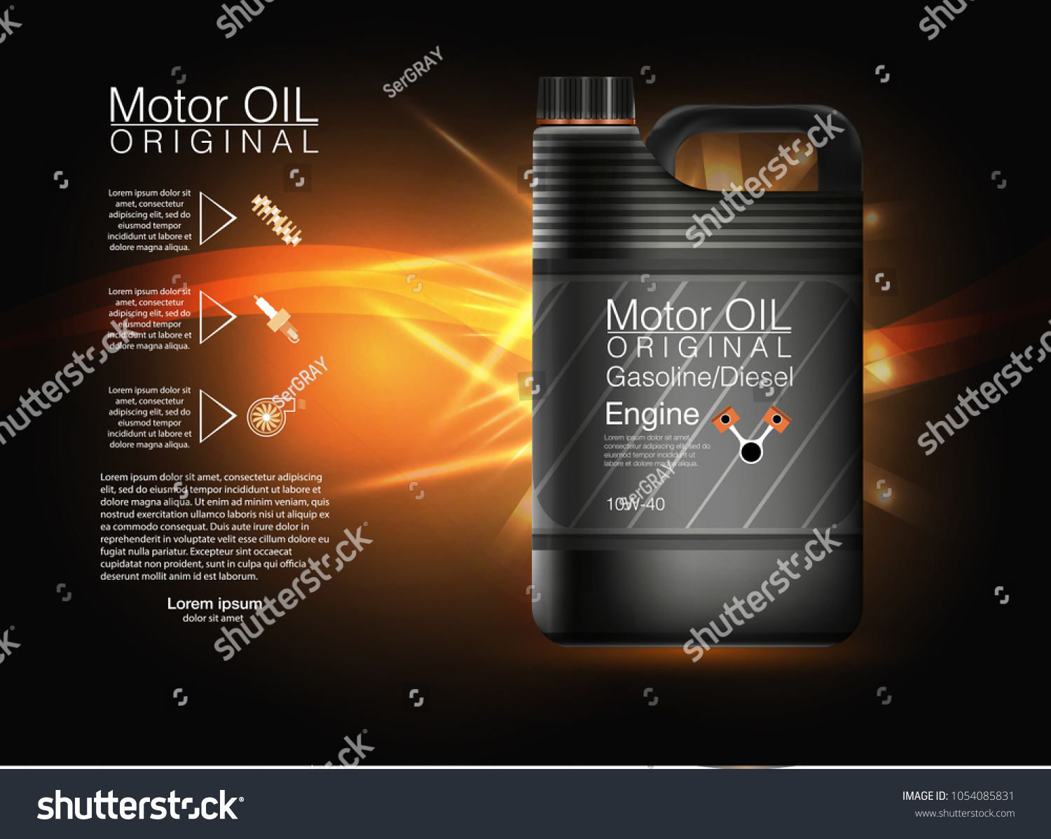 Bottle Engine Oil Background Vector Illustration Stock Vector (Royalty ...