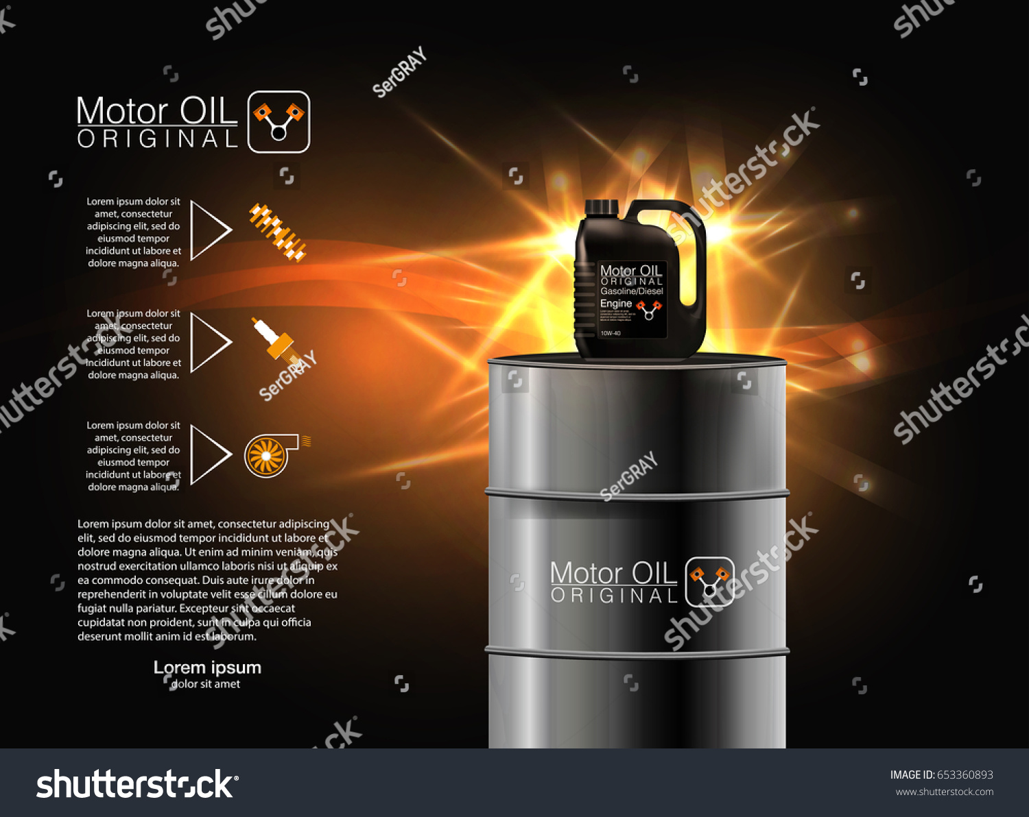 Bottle Engine Oil Background Vector Illustration: เวกเตอร์สต็อก (ปลอด ...