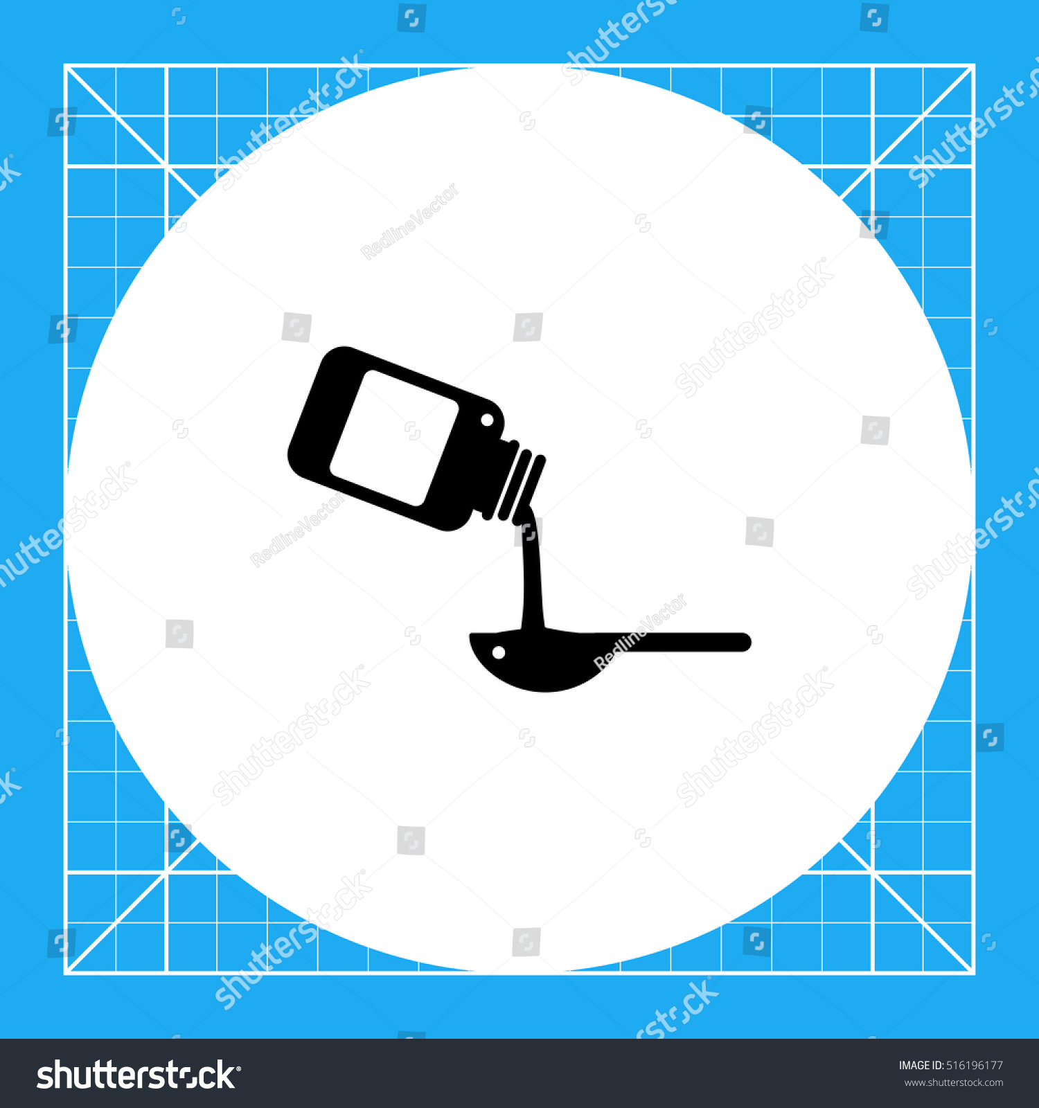 Bottle Pouring Syrup Into Spoon Icon: vector de stock (libre de ...