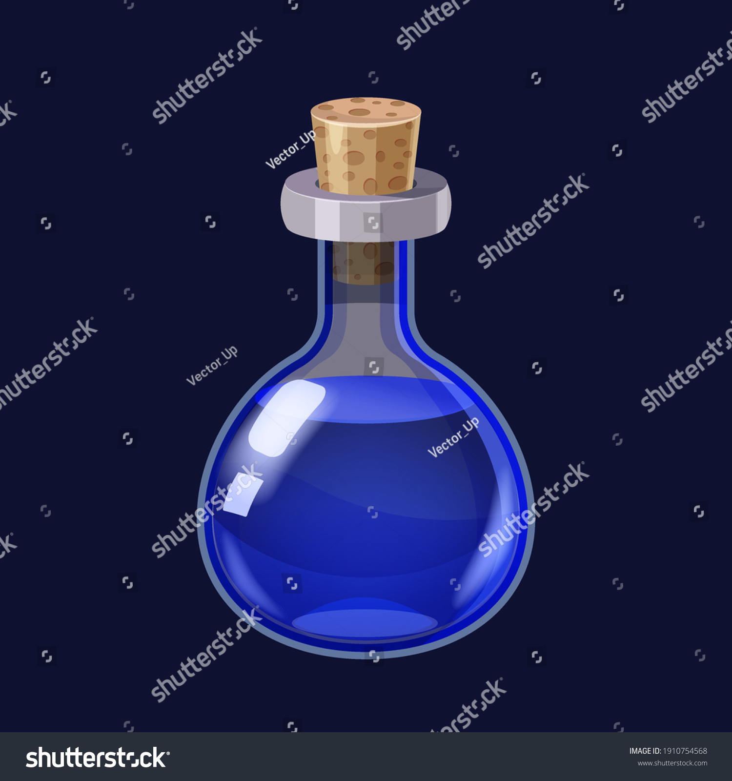 Bottle Liquid Blue Potion Magic Elixir Stock Vector (Royalty Free ...