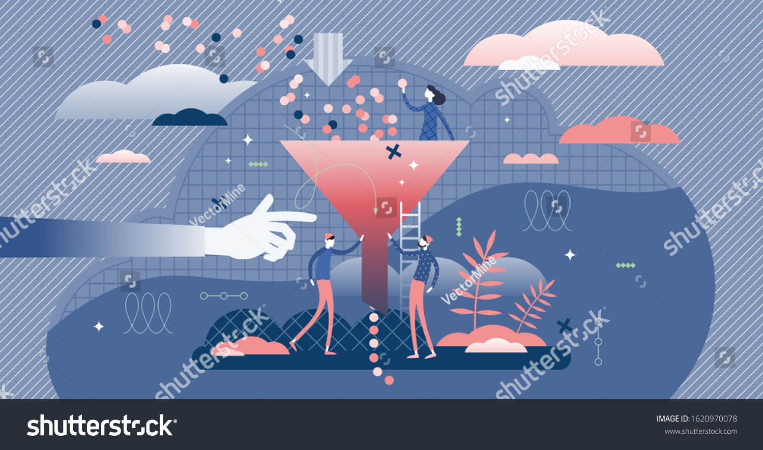 Bottleneck Business Management Problem Concept Flat Stock Vector ...