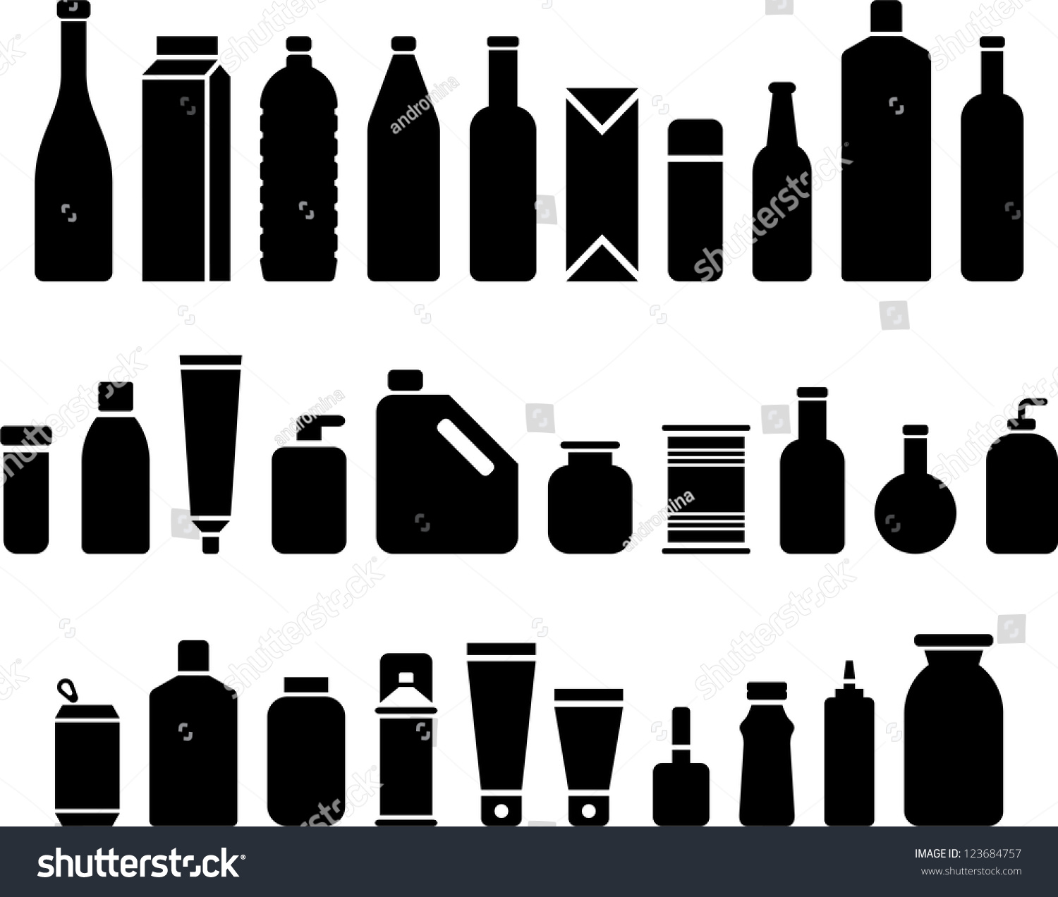 Botellas: vector de stock (libre de regalías) 123684757