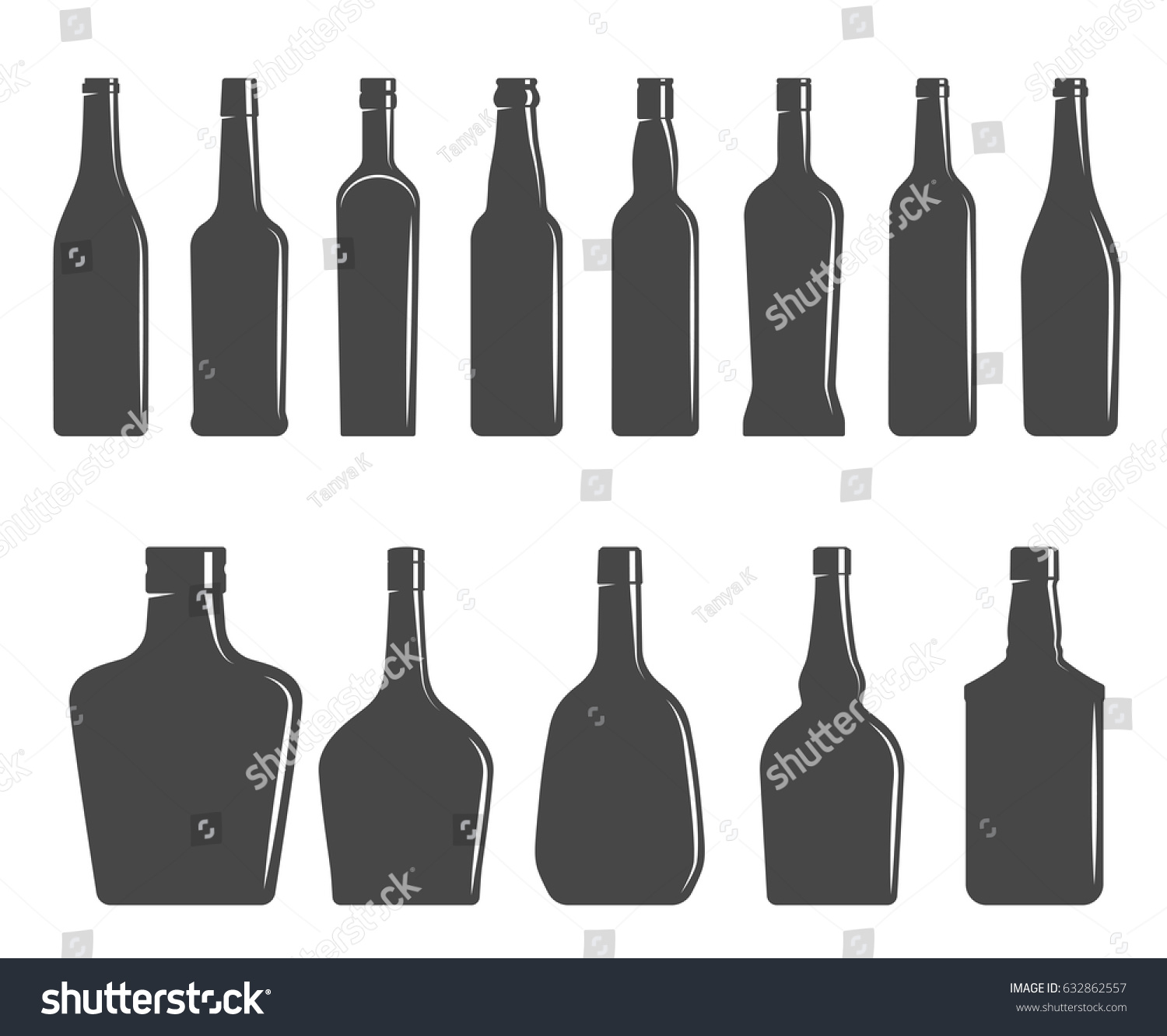 Bottles Shapes Set Stock Vector (Royalty Free) 632862557