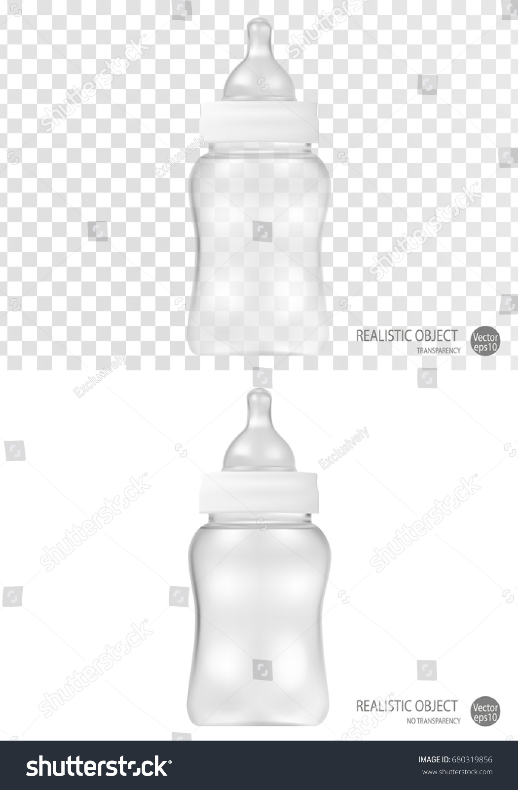 Bottles Pacifier Sample Transparency Effect Sample: vector de stock ...