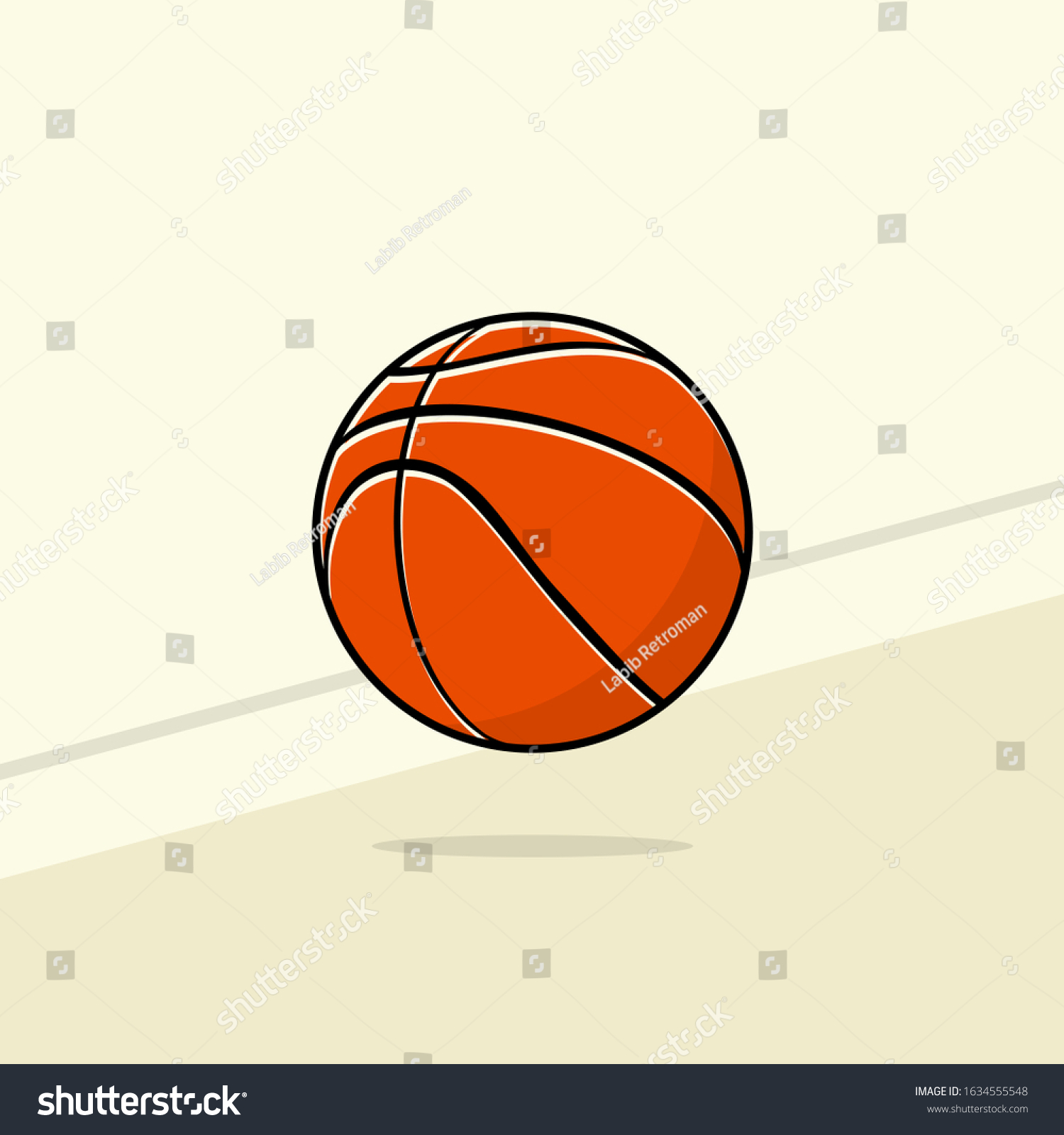 Bouncing Basketball Vector Illustration Template Design Stock Vector ...