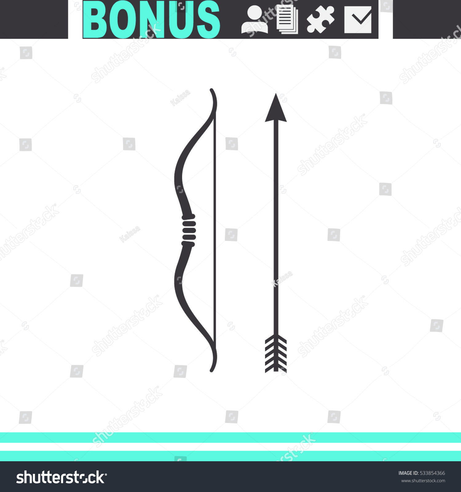 Bow Arrow Vector Icon: vector de stock (libre de regalías) 533854366 | Shutterstock