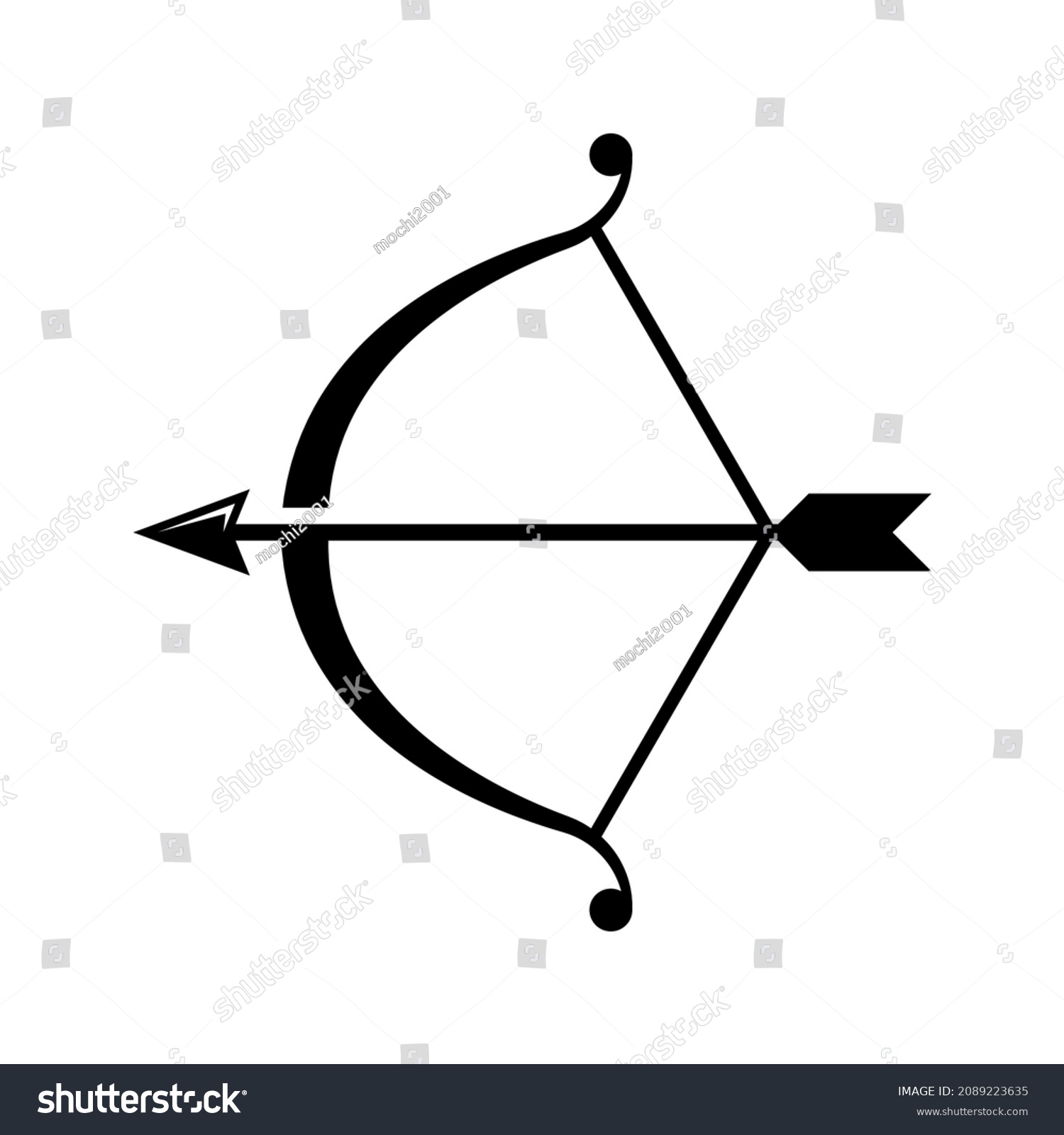 Bow Arrow Logo Vector Isolated On Stock Vector (Royalty Free ...