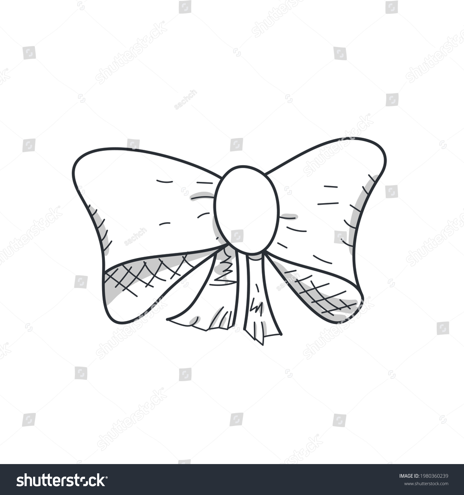 Bow Line Drawing Vector Illustration Stock Vector (Royalty Free ...