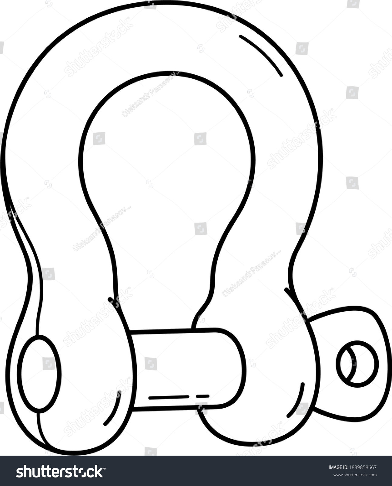 Bow Shackle Vector Outline Icon Stock Vector (Royalty Free) 1839858667