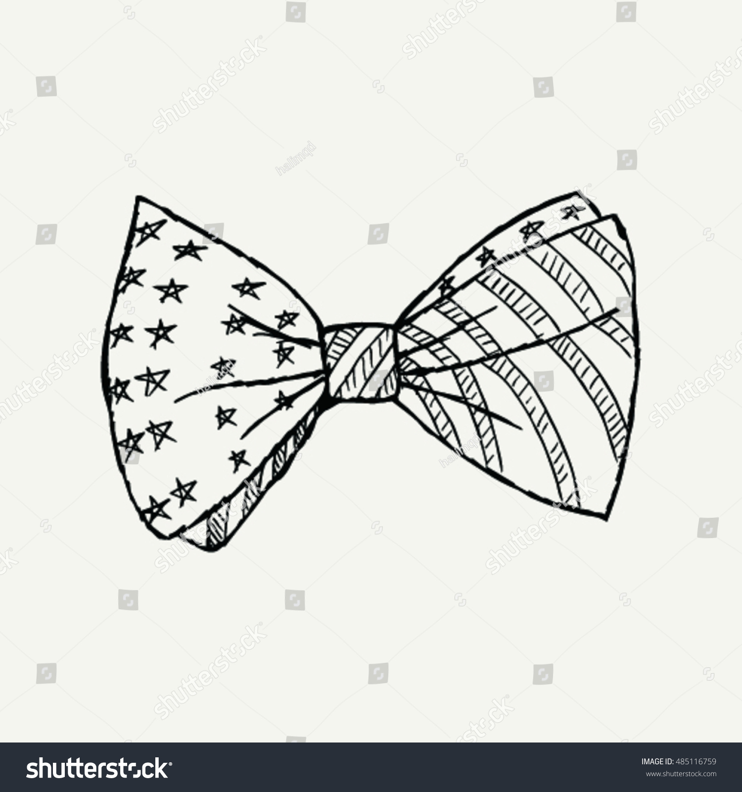 Bow Tie Doodle: vector de stock (libre de regalías) 485116759 | Shutterstock