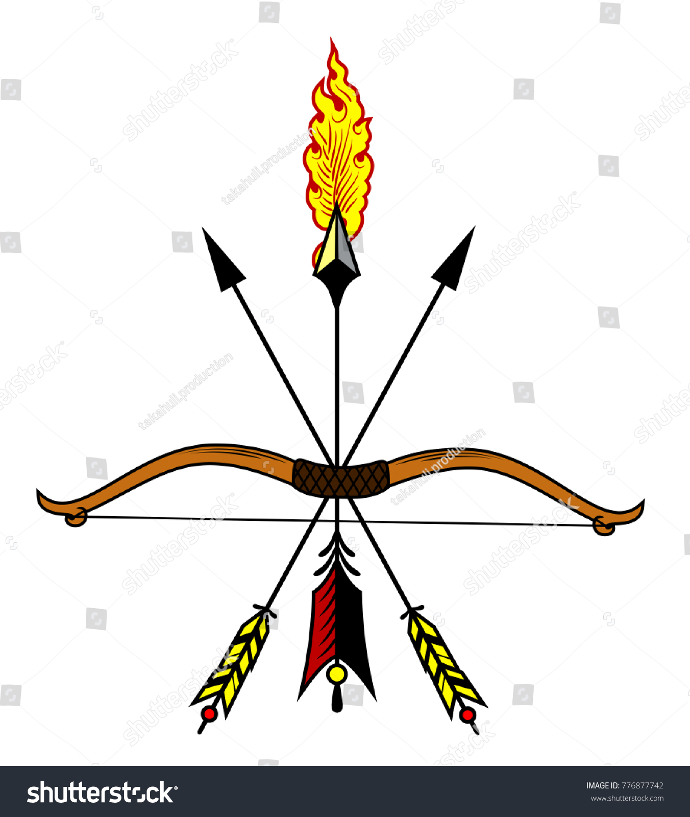Bow Burning Arrow Stock Vector (Royalty Free) 776877742 | Shutterstock