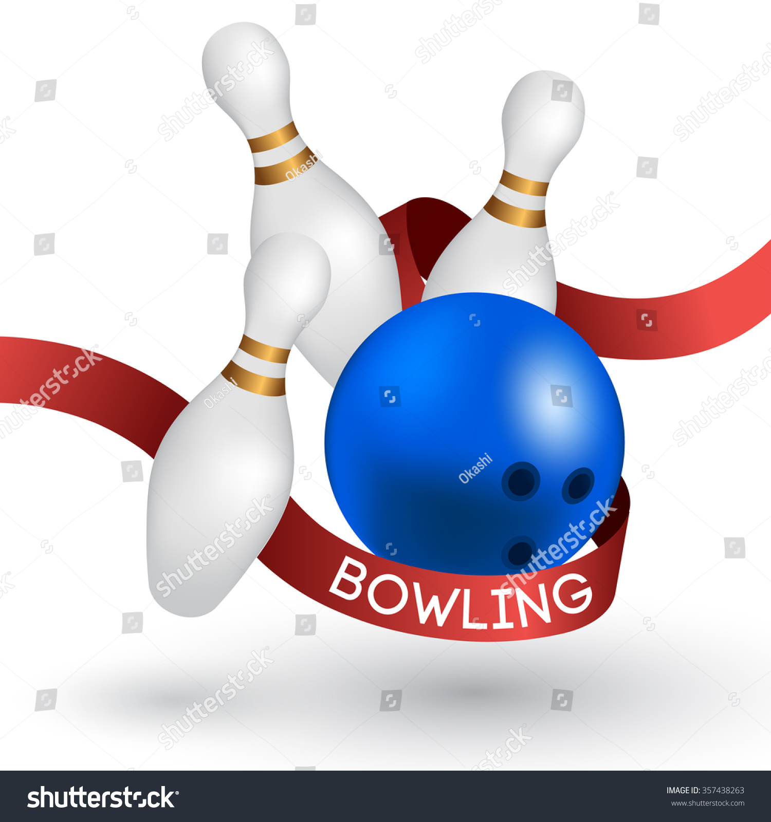 Bowling Ball Pin Vector Illustration Stock Vector Royalty Free 357438263 Shutterstock