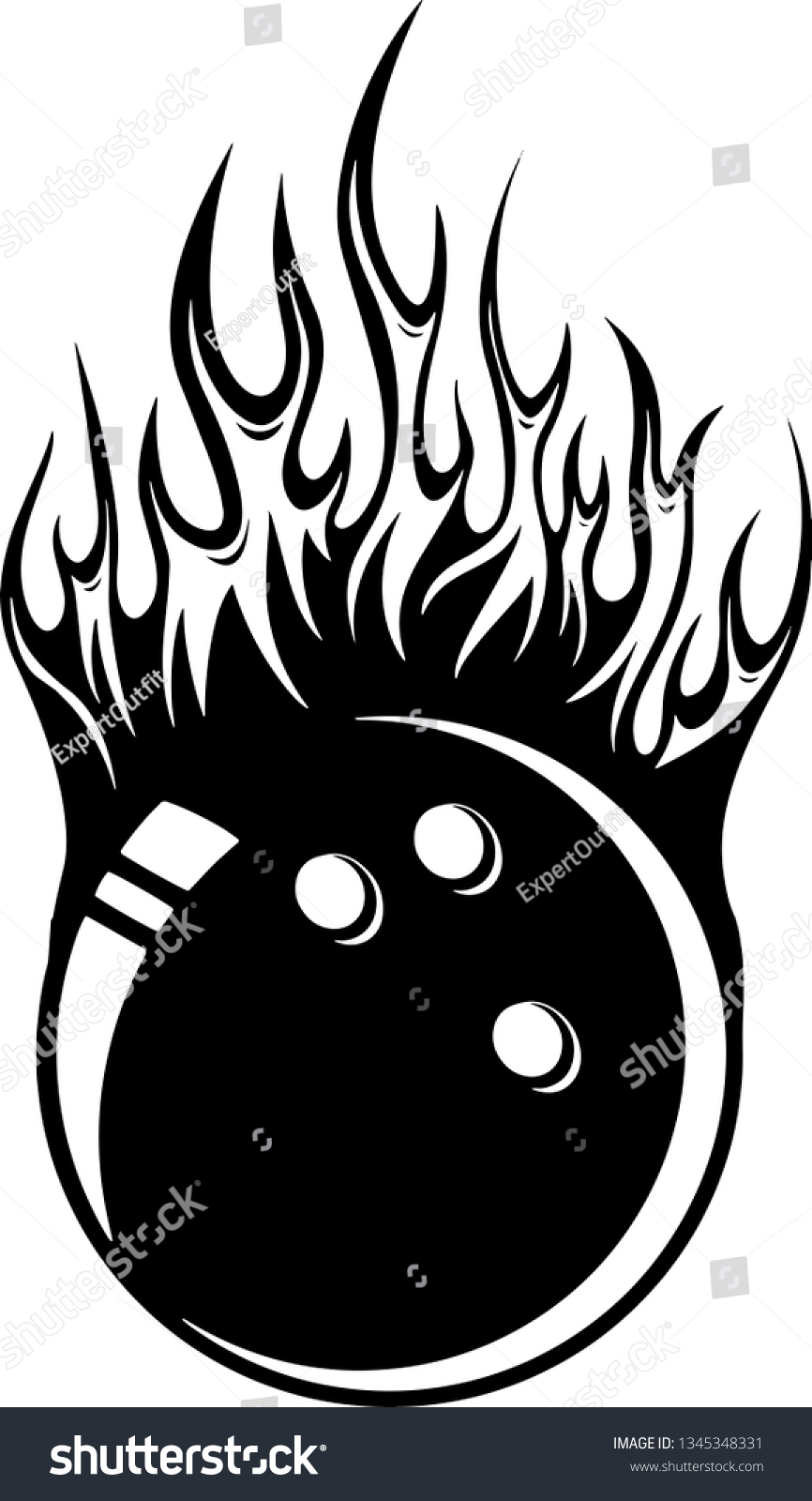Bowling Ball Fire Motion Effect Hot: vector de stock (libre de regalías ...