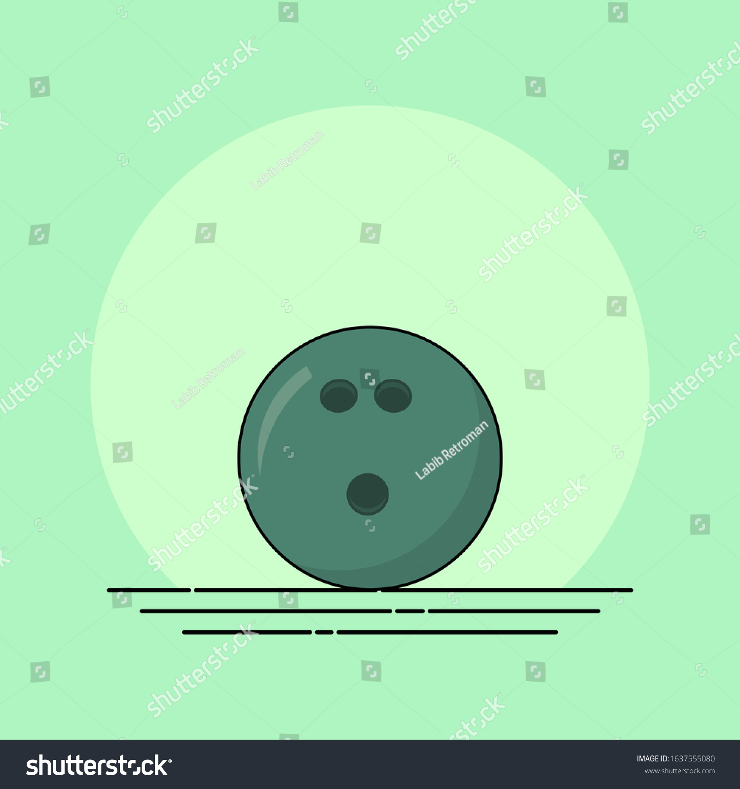 Bowling Ball Vector Illustration Template Design Stock Vector (Royalty ...