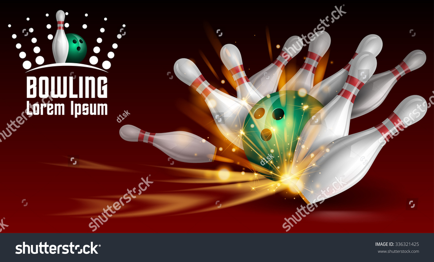 Bowling Banner Stock Vector 336321425 - Shutterstock