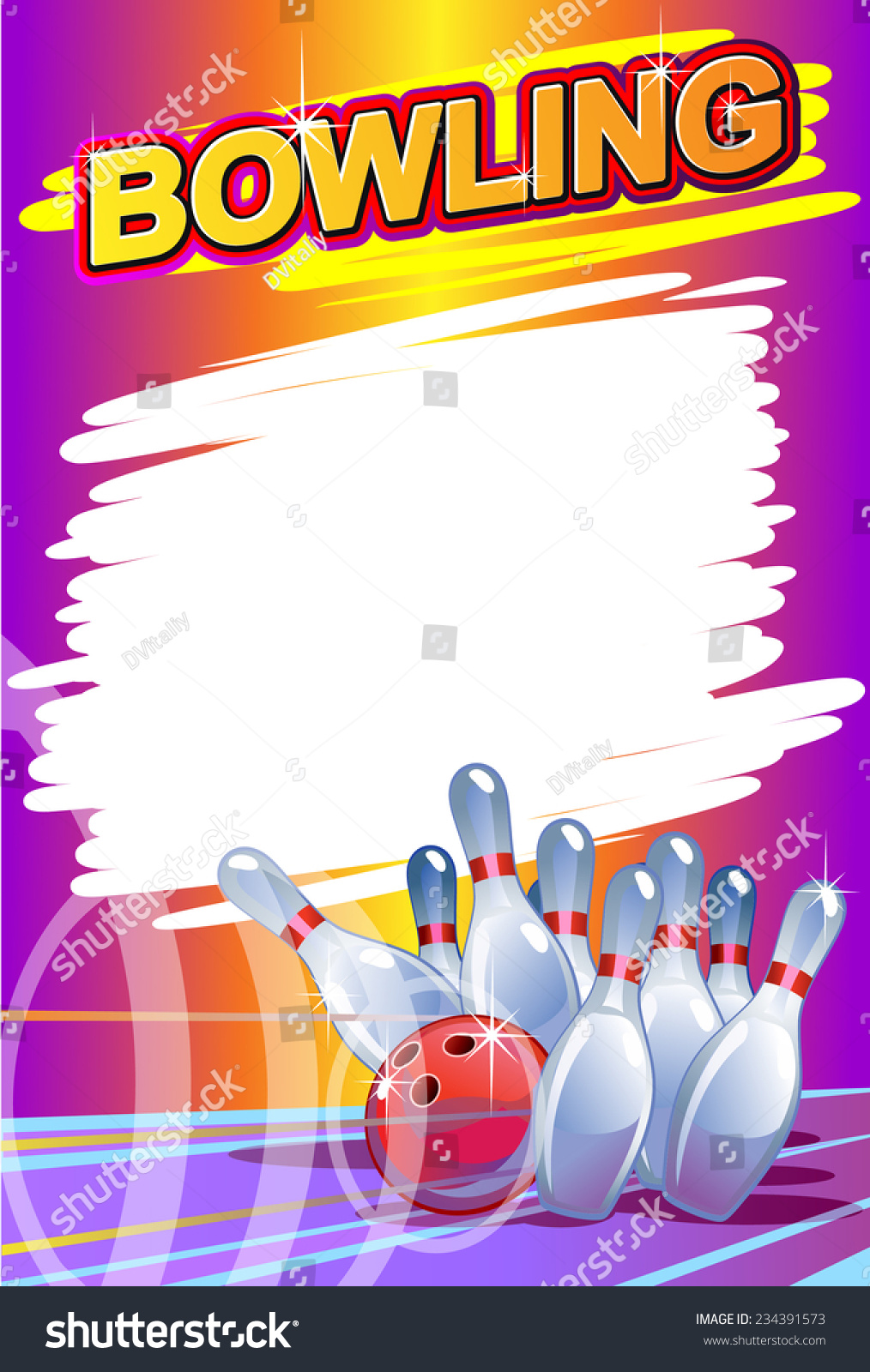Bowling Card Stock Vector (Royalty Free) 234391573