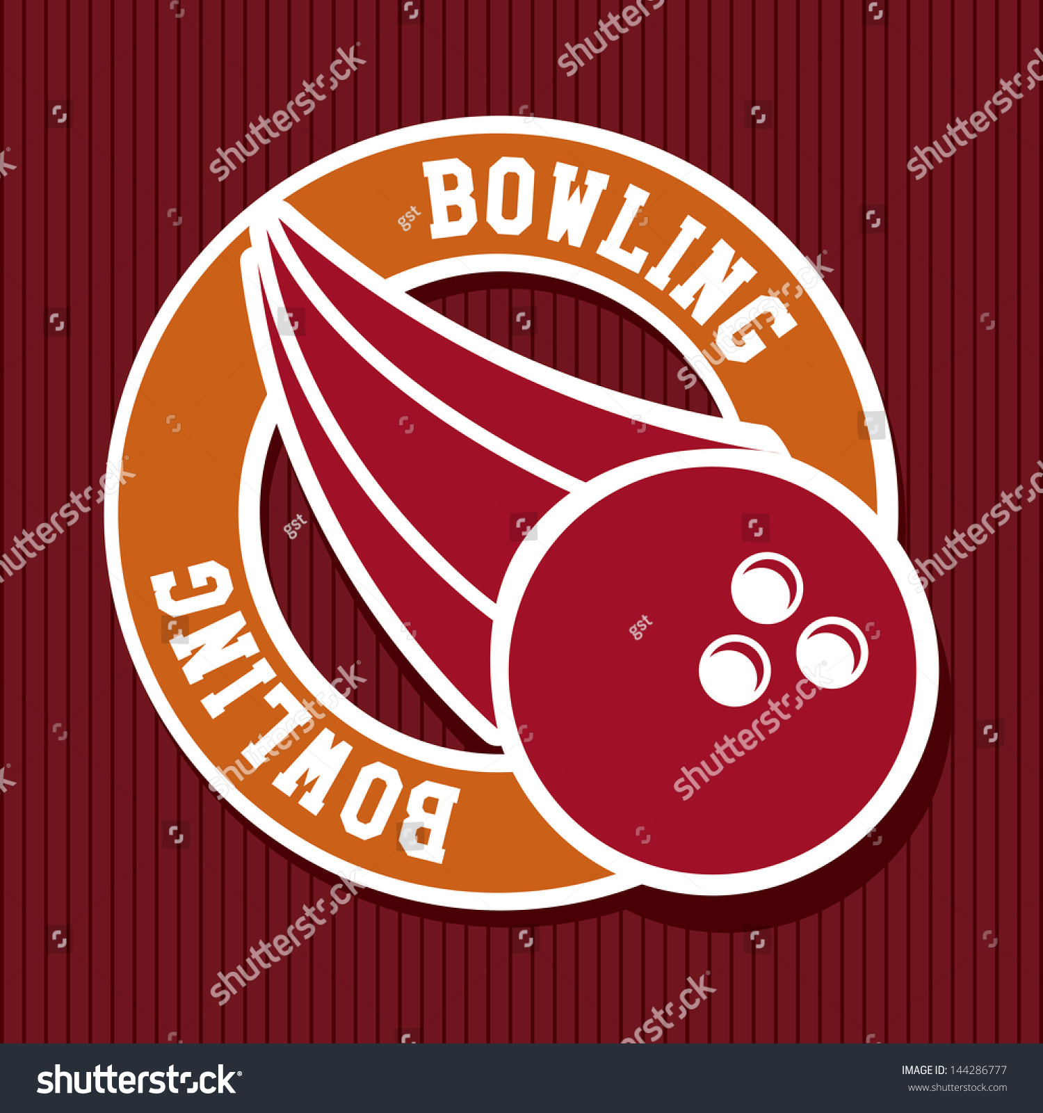 Bowling Label Over Red Background Vector Stock Vector (Royalty Free ...