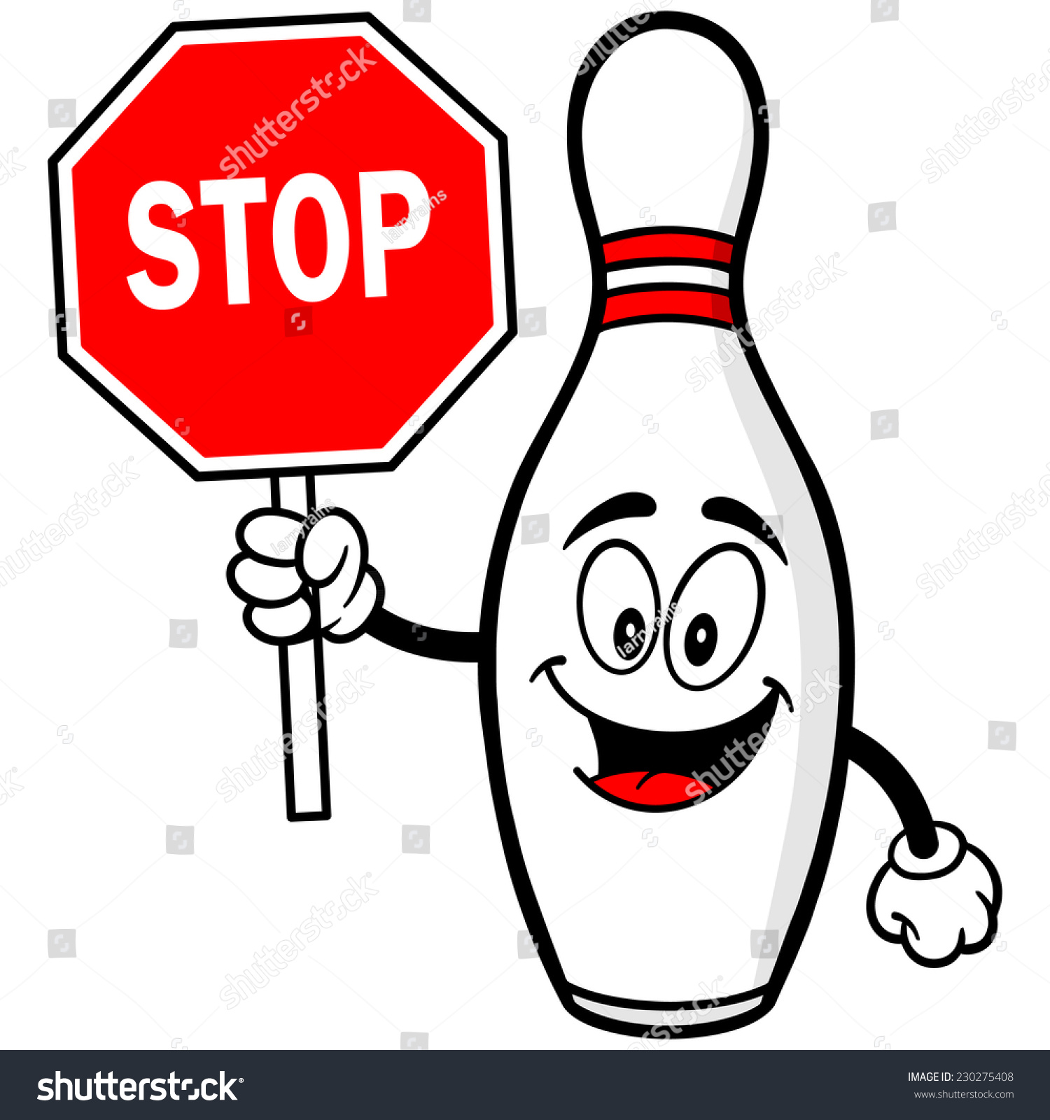 Bowling Pin Stop Sign Stock Vector (Royalty Free) 230275408
