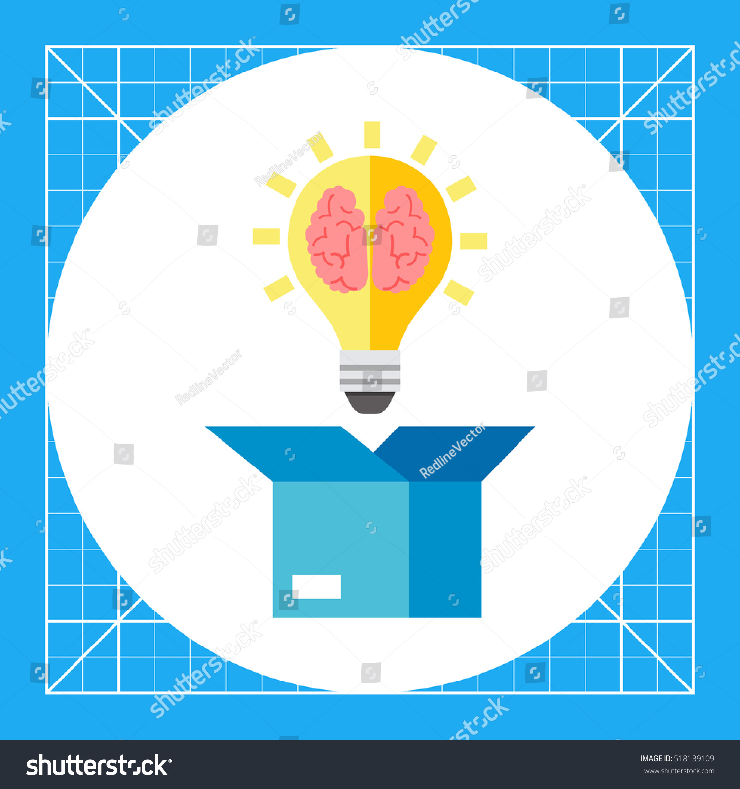 Box Brain Vector Icon Stock Vector (Royalty Free) 518139109