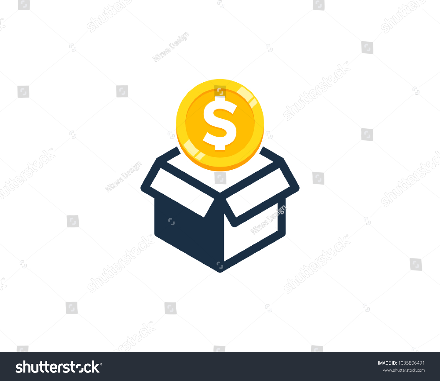 Box Coin Icon Logo Design Element Stock Vector (Royalty Free) 1035806491