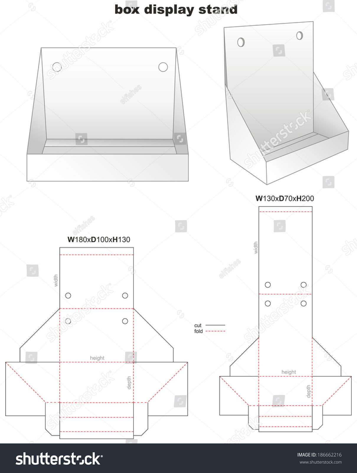 Box Display Stand Stamp Stock Vector (Royalty Free) 186662216