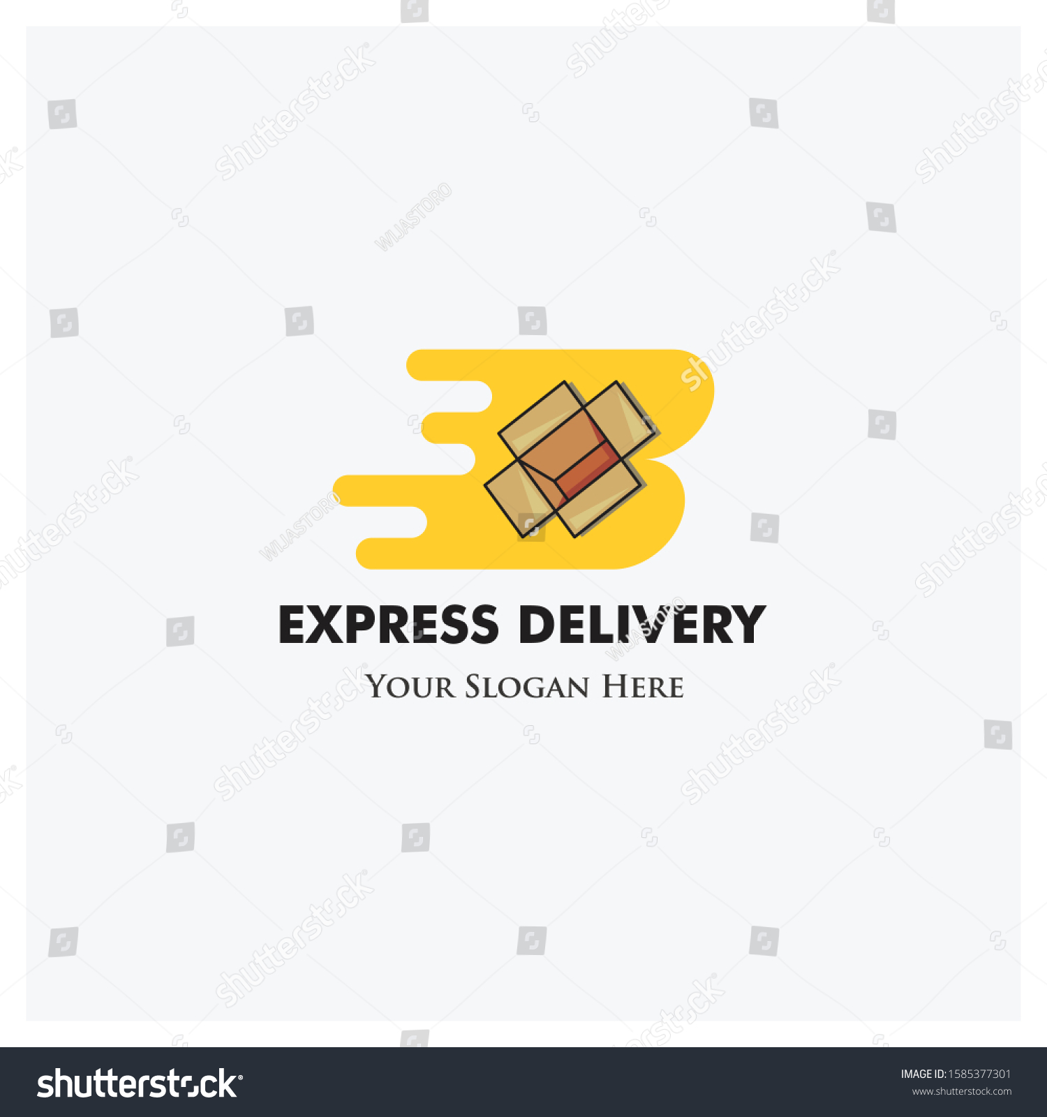 Box Express Delivery Service Logo Editable 스톡 벡터(로열티 프리) 1585377301 ...