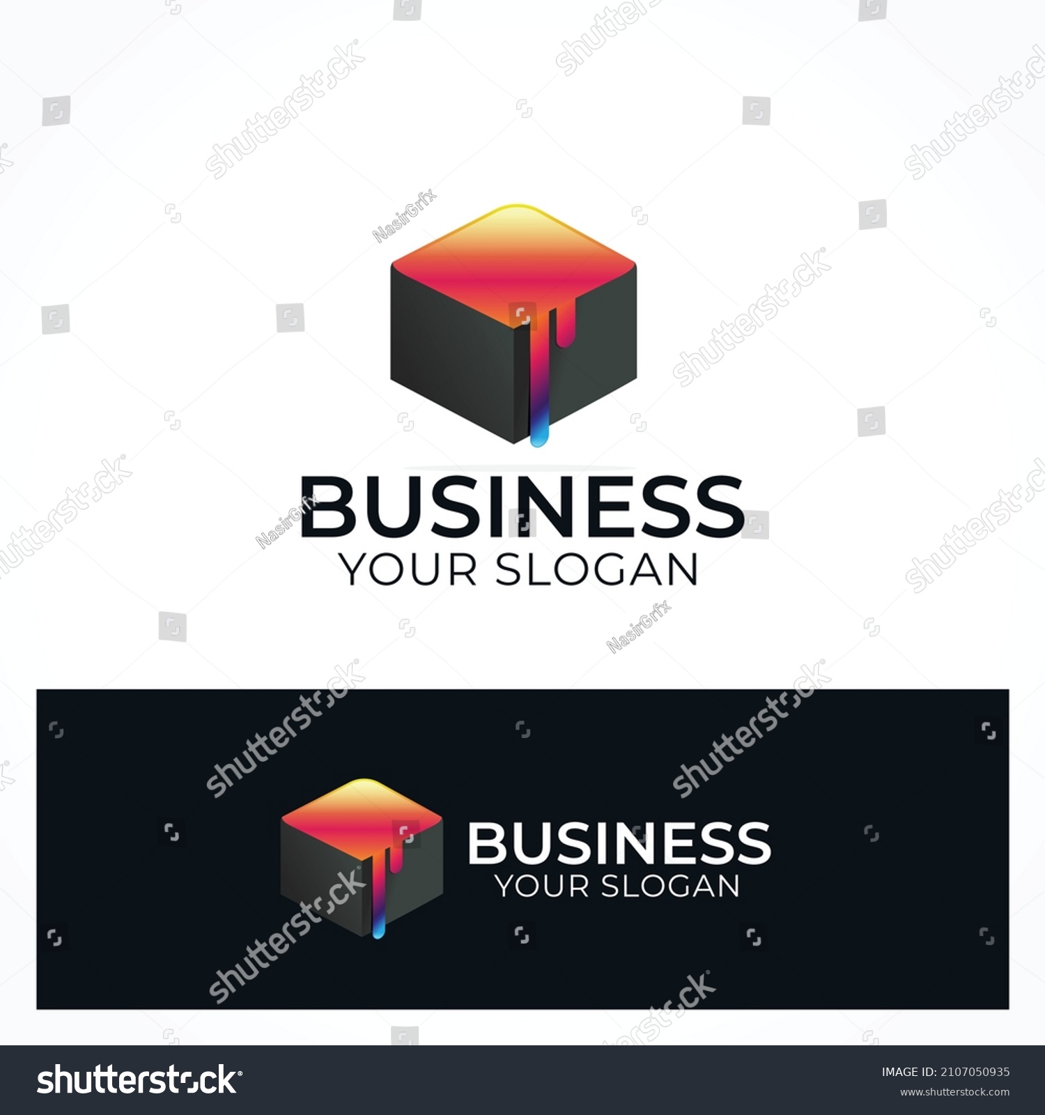 Box Fill Drop Logo Illustration Stock Vector (Royalty Free) 2107050935 ...