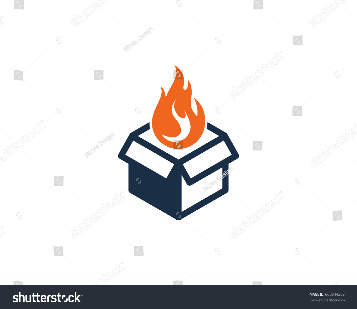 Box Fire Icon Logo Design Element Stock Vector (Royalty Free) 660844309