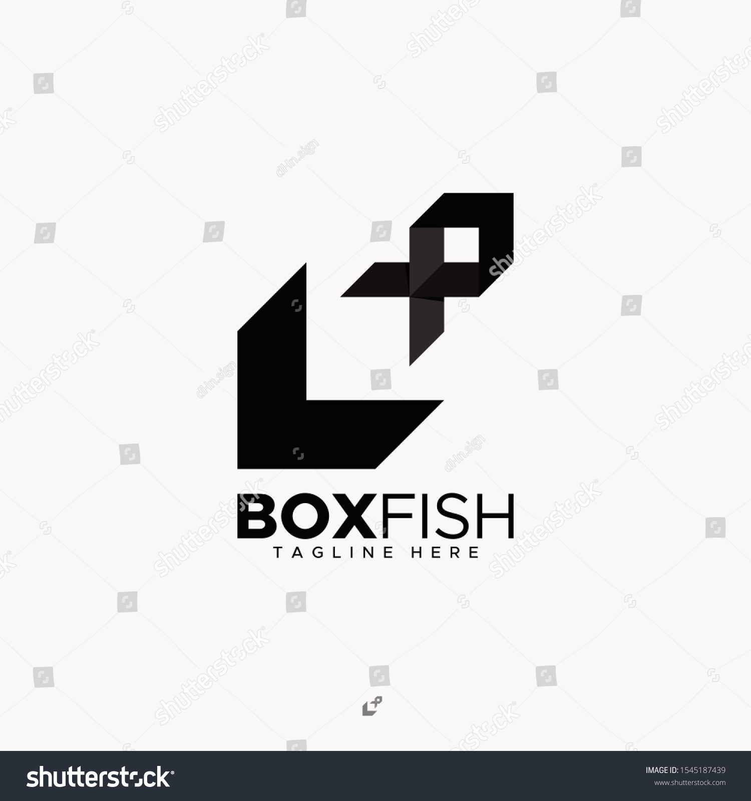 Box Fish Logo Design Unique Stock Vector (Royalty Free) 1545187439