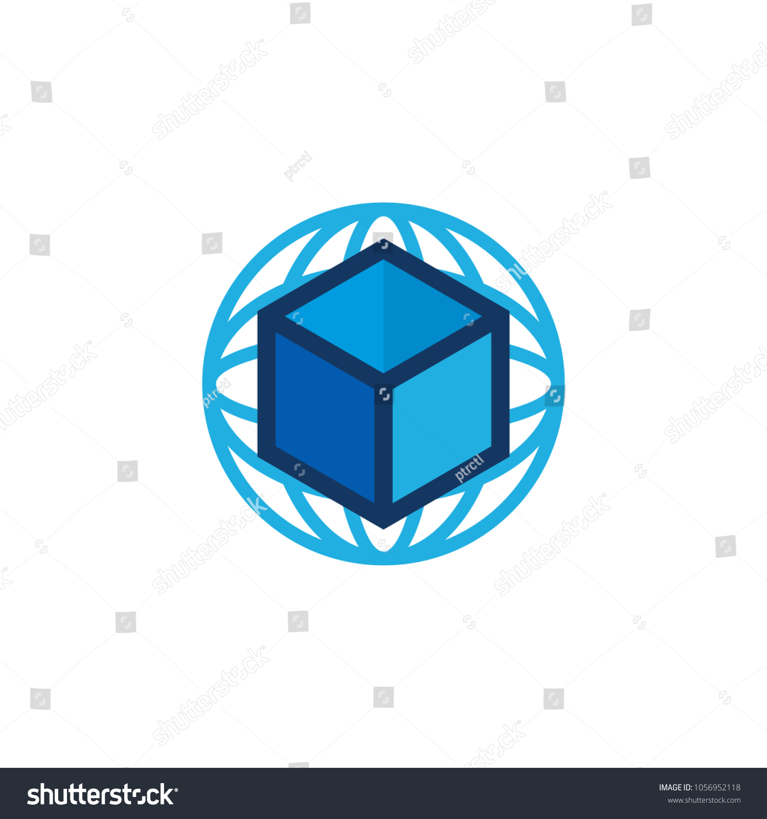 Box Globe Logo Icon Design Stock Vector (Royalty Free) 1056952118 ...