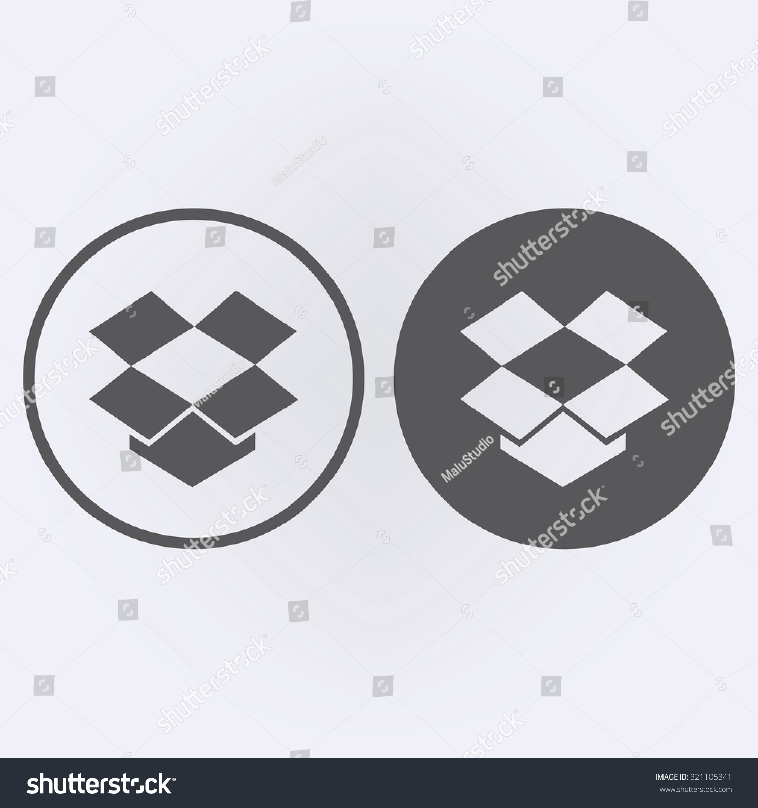Box Icon Circle Set Vector Illustration Stock Vector (Royalty Free ...