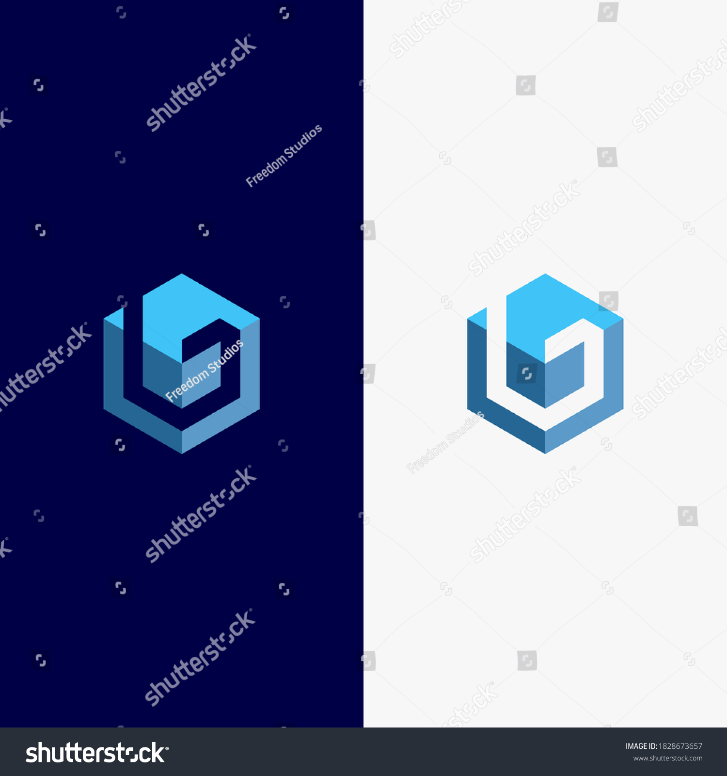 Box Letter B Concept Logo Design Stock Vector (Royalty Free) 1828673657 ...