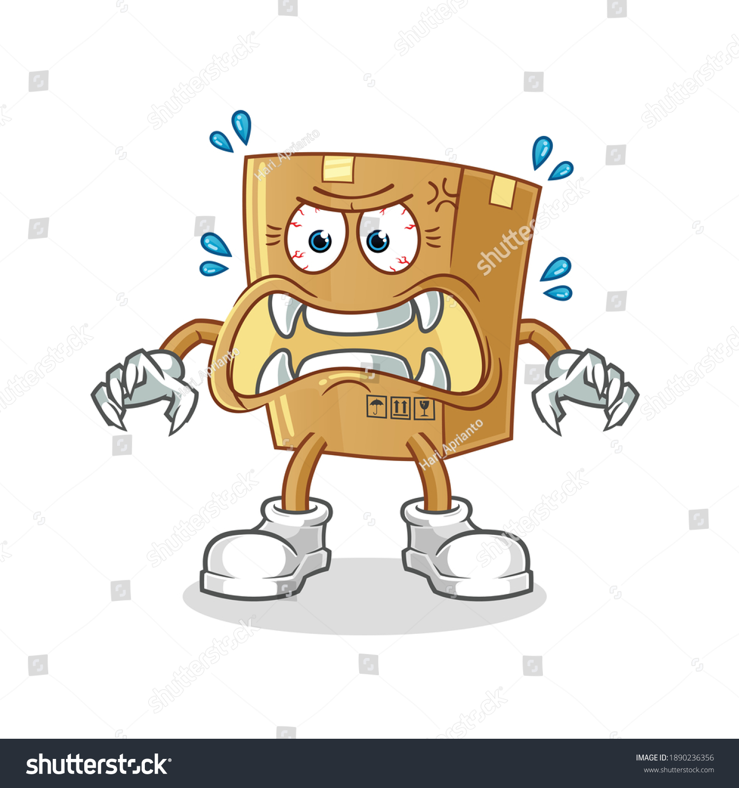 Box Monster Vector Cartoon Character Stock Vector (Royalty Free ...