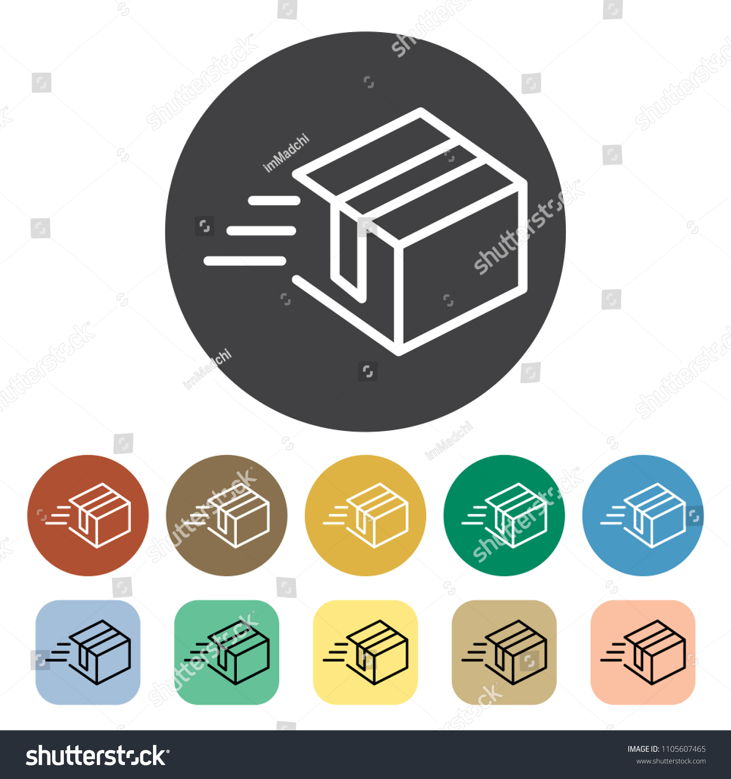 Box Outline Icons Collection Vector Illustration Stock Vector (Royalty ...