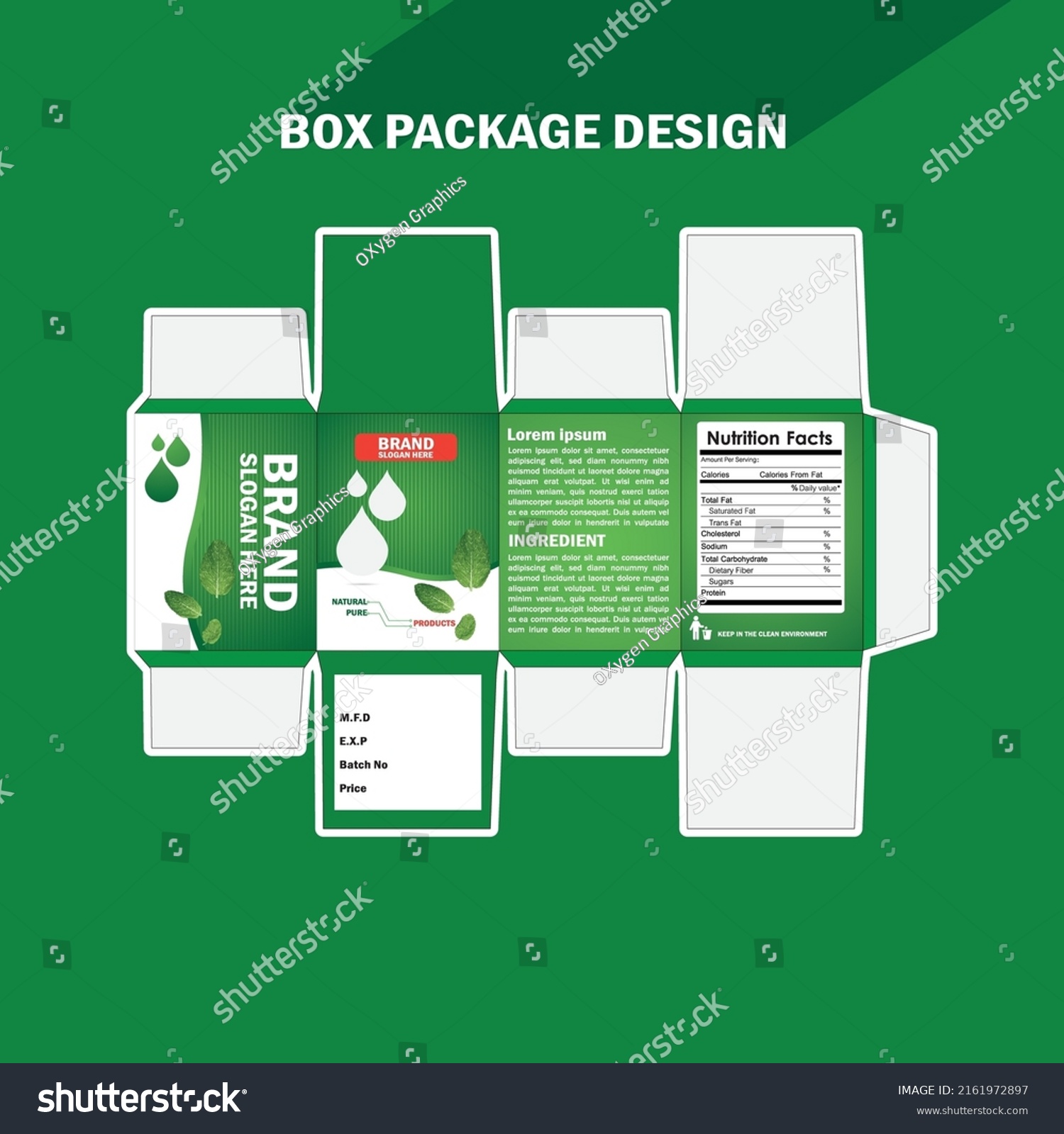 Box Package Die Cut Vector Template Stock Vector (Royalty Free ...