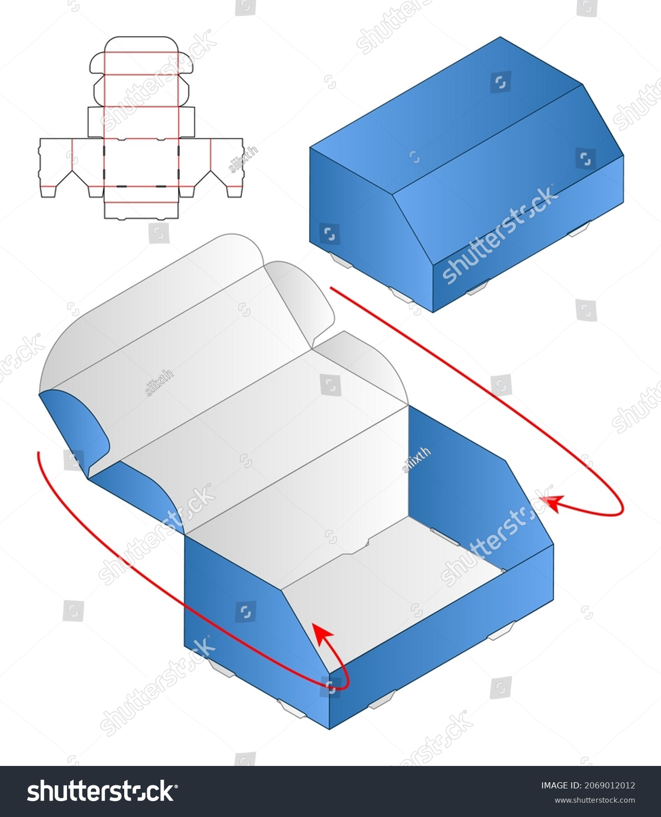 Box Packaging Die Cut Template Design: เวกเตอร์สต็อก (ปลอดค่าลิขสิทธิ์ ...