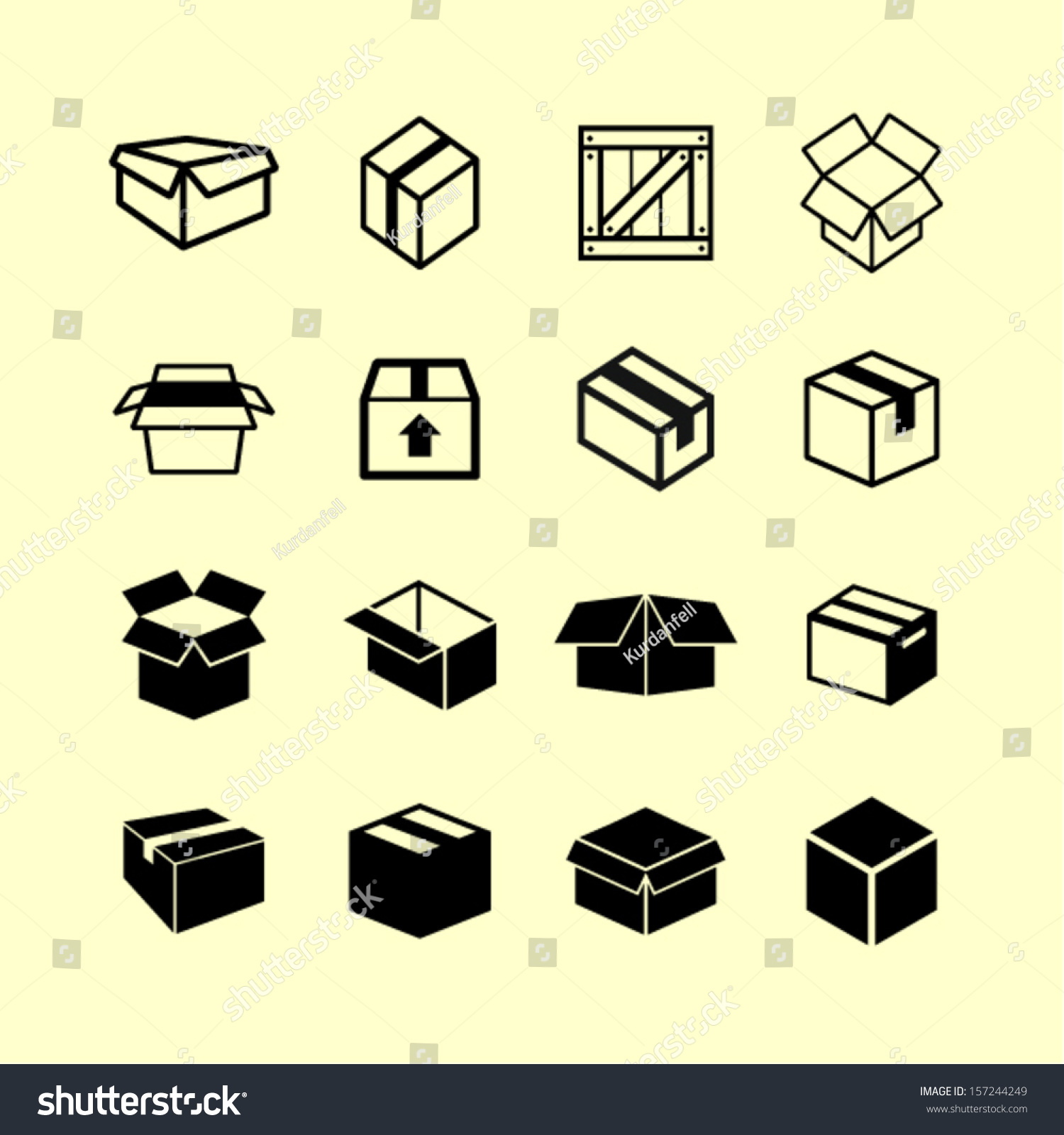 Box Pictogram Stock Vector (Royalty Free) 157244249