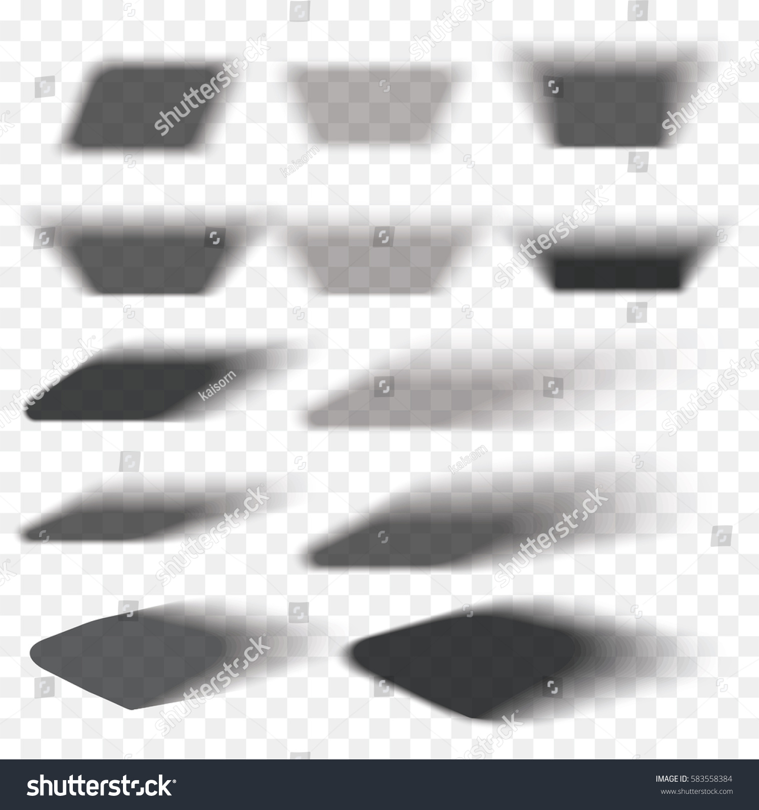Box Shadow Set Transparent Soft Edges: vector de stock (libre de ...