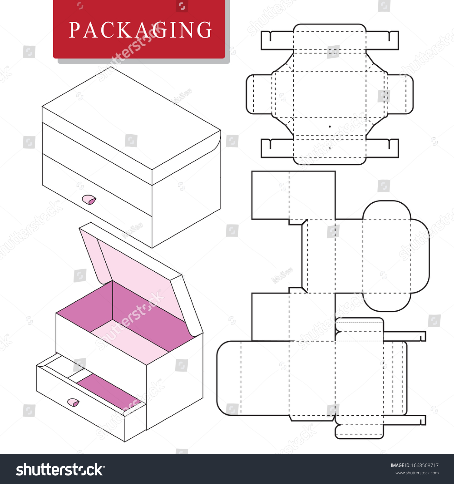 Box Template Design Product Stock Vector (Royalty Free) 1668508717