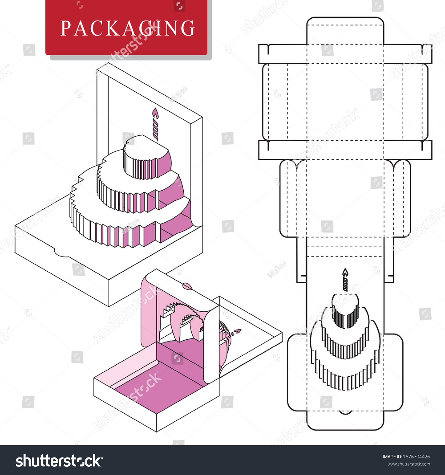 Box Template Design Product: vetor stock (livre de direitos) 1676704426