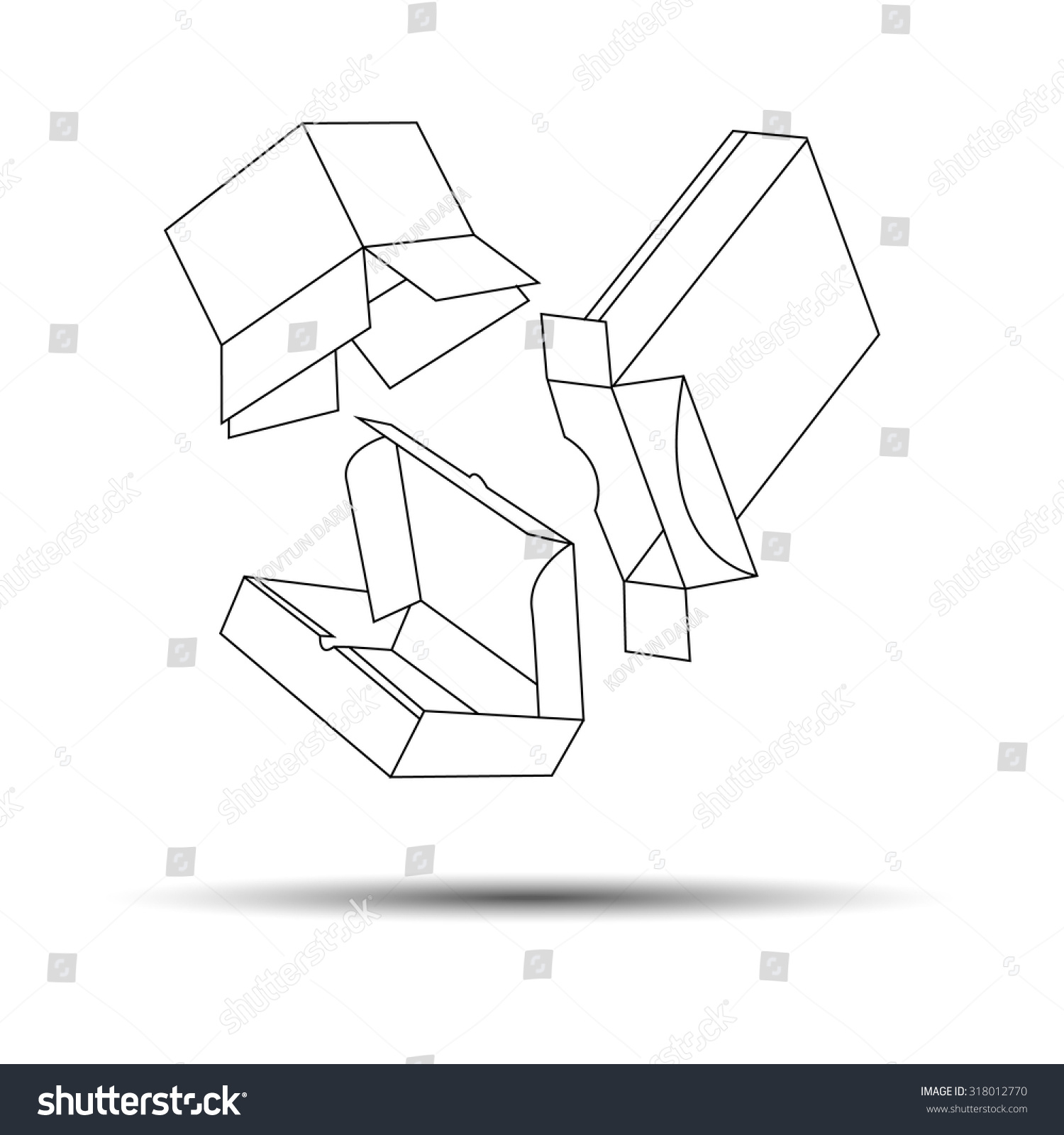 Box Vector Gift Set Shape Illustration: เวกเตอร์สต็อก (ปลอดค่าลิขสิทธิ์ ...
