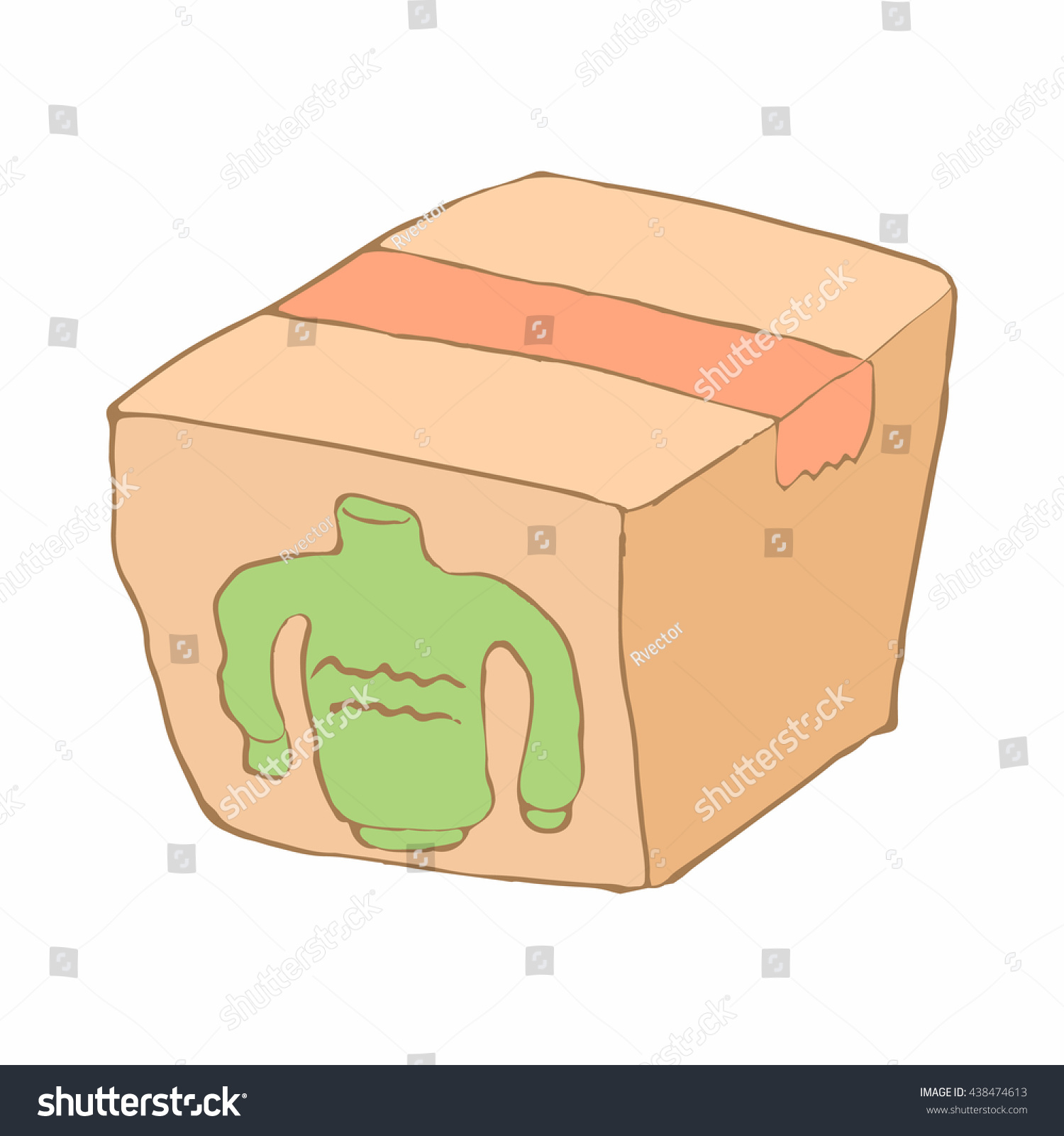 Box Donation Clothes Icon Cartoon Style Stock Vector Royalty Free