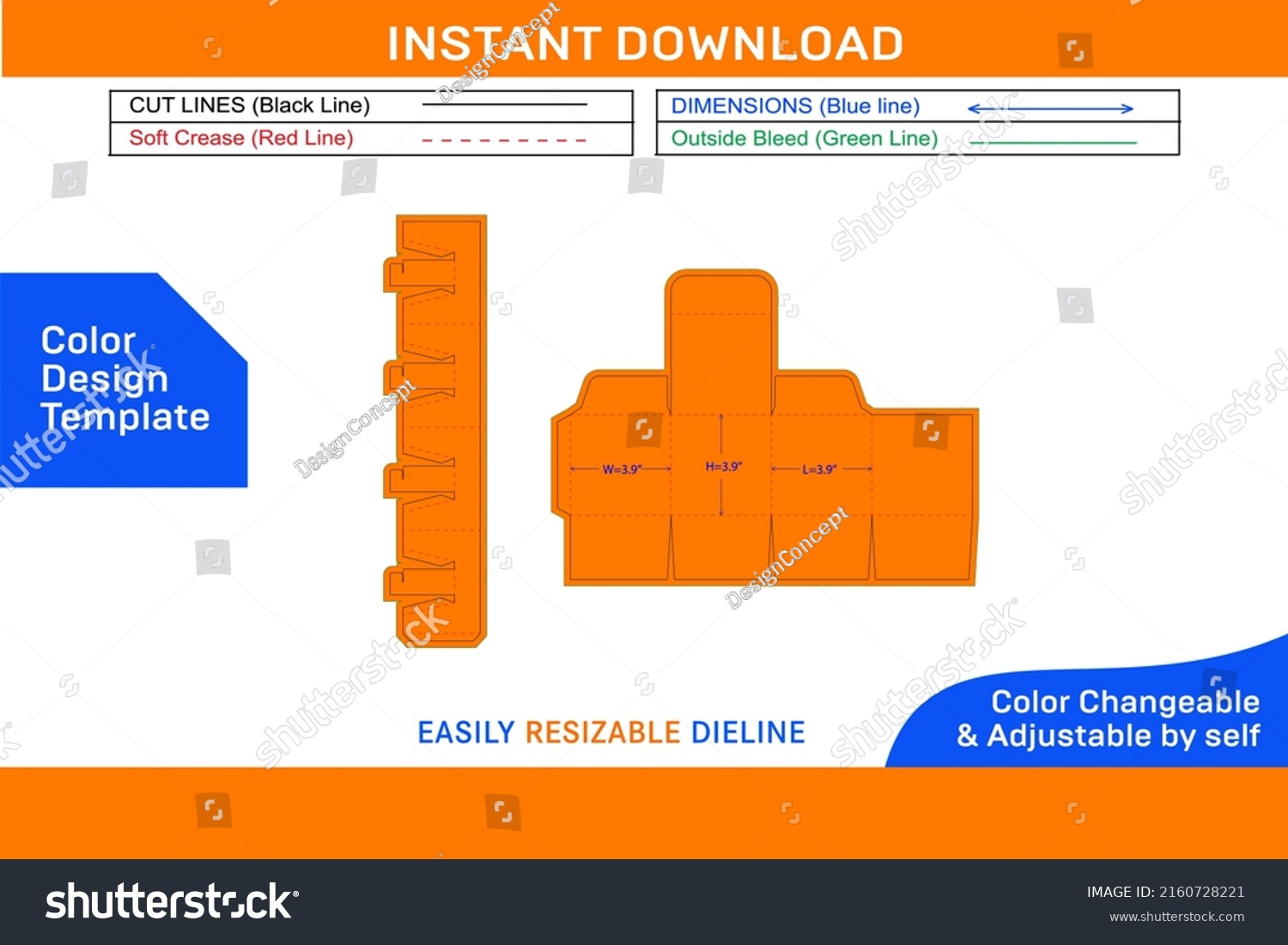 Box Stand Dieline Template Stock Vector (Royalty Free) 2160728221 ...